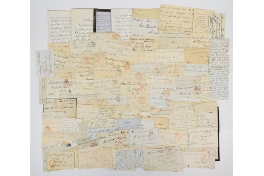 Postal history a collection of over eighty free frank fronts from 1820s ...