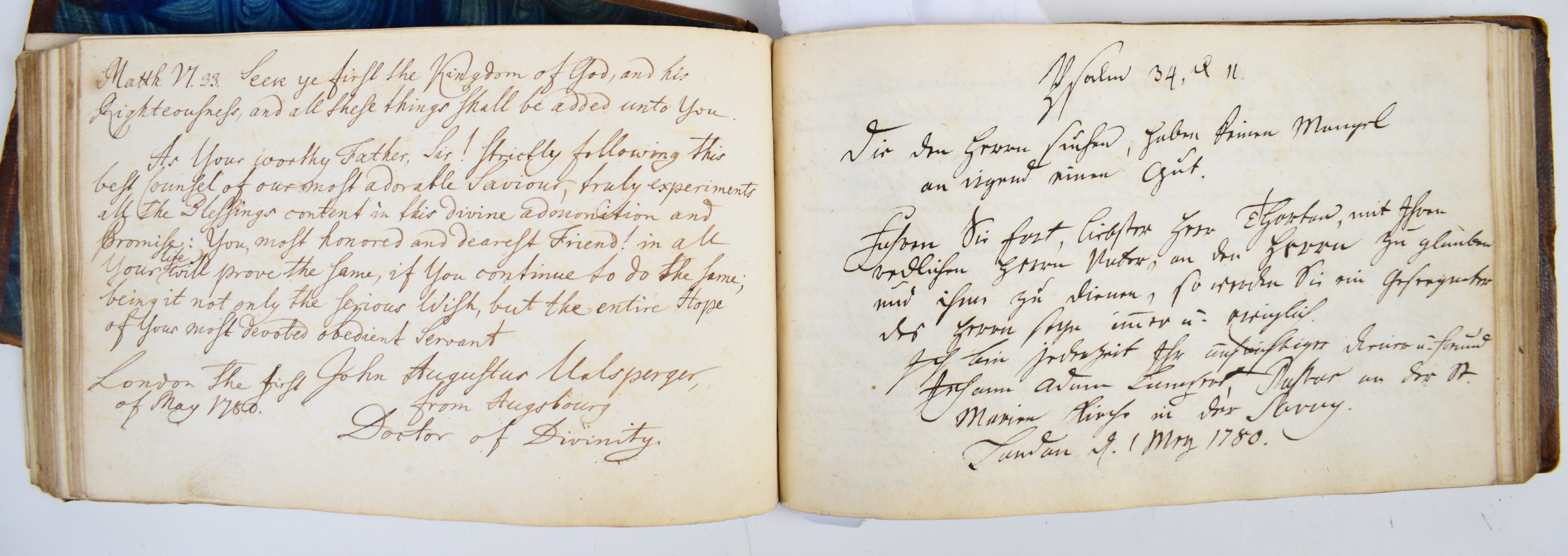 18th century Commonplace Album belonging to Samuel Thornton, with hand ...