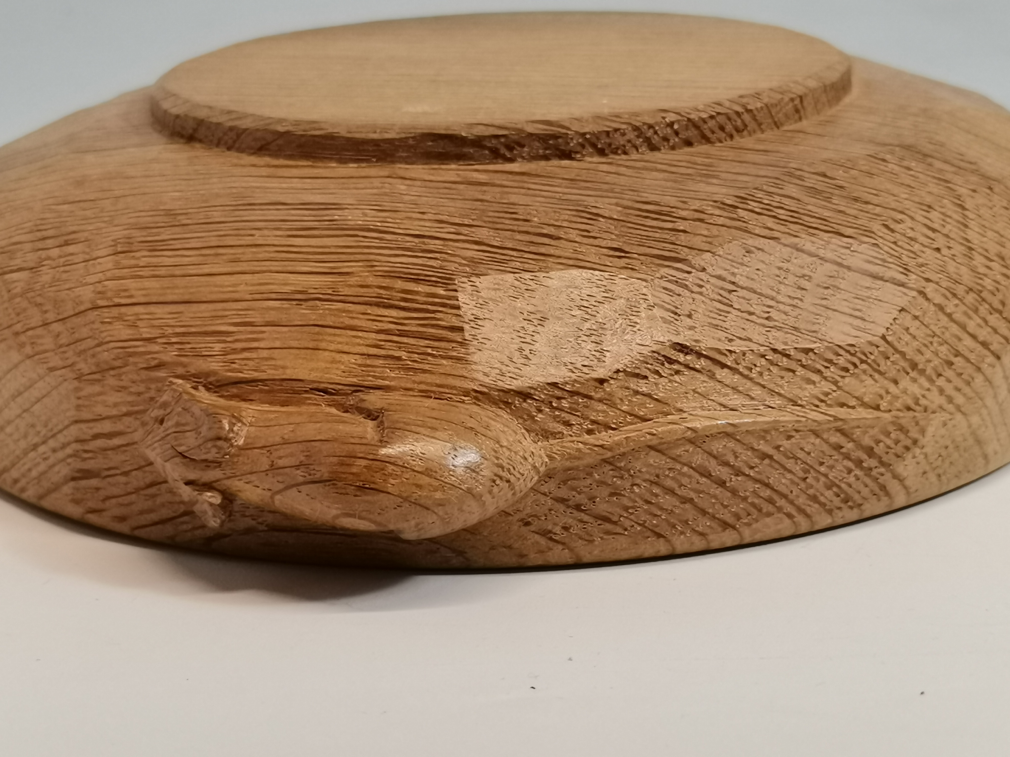 Robert Thompson, a Mouseman oak Bowl trademark mouse running round the ...