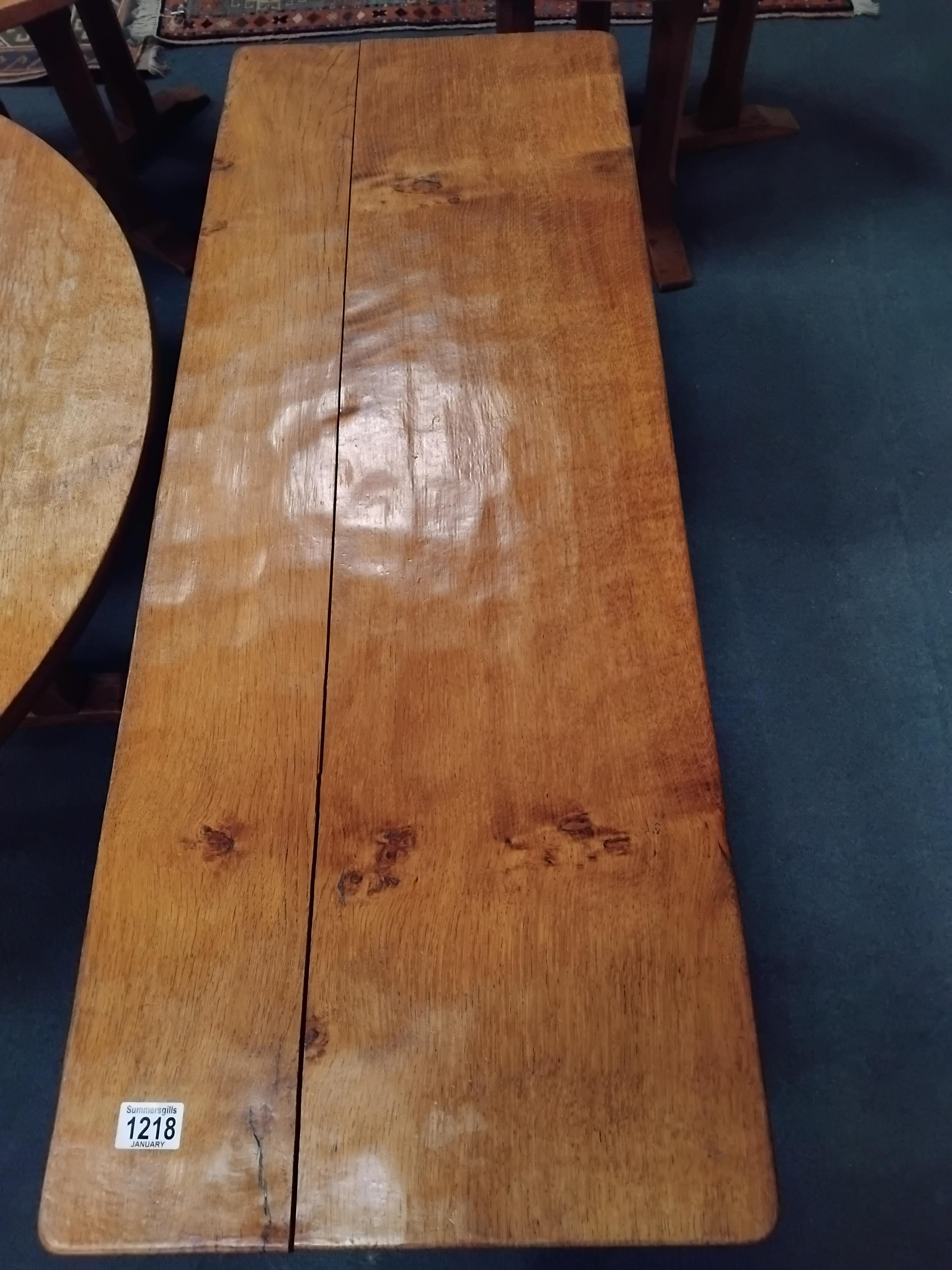 A Derek Slater of Crayke Yorkshire oak coffee table 1.1m l x 45cm w x ...