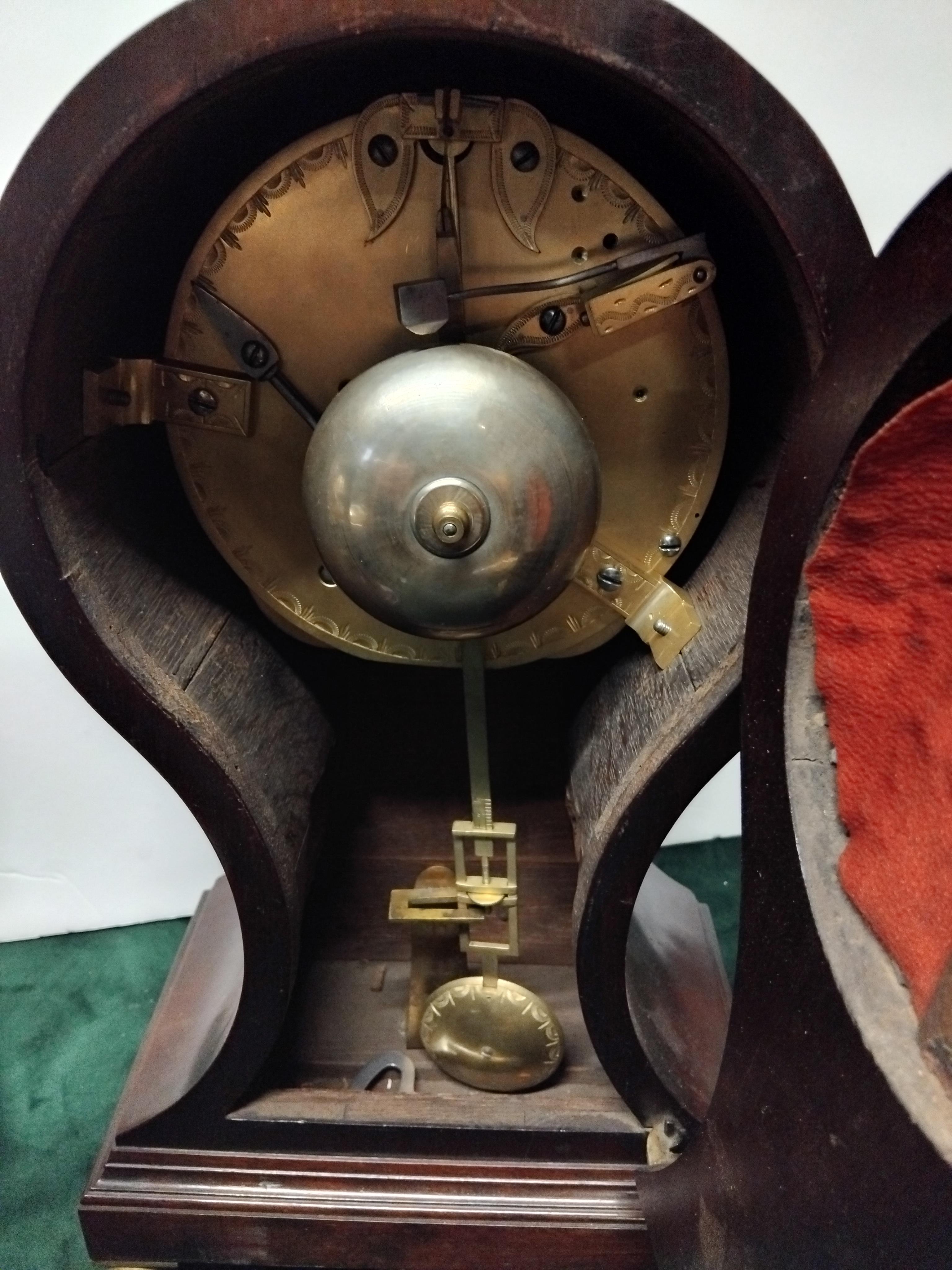 An Antique Mahogany Balloon-shaped Mantel Clock by John Harris, London ...