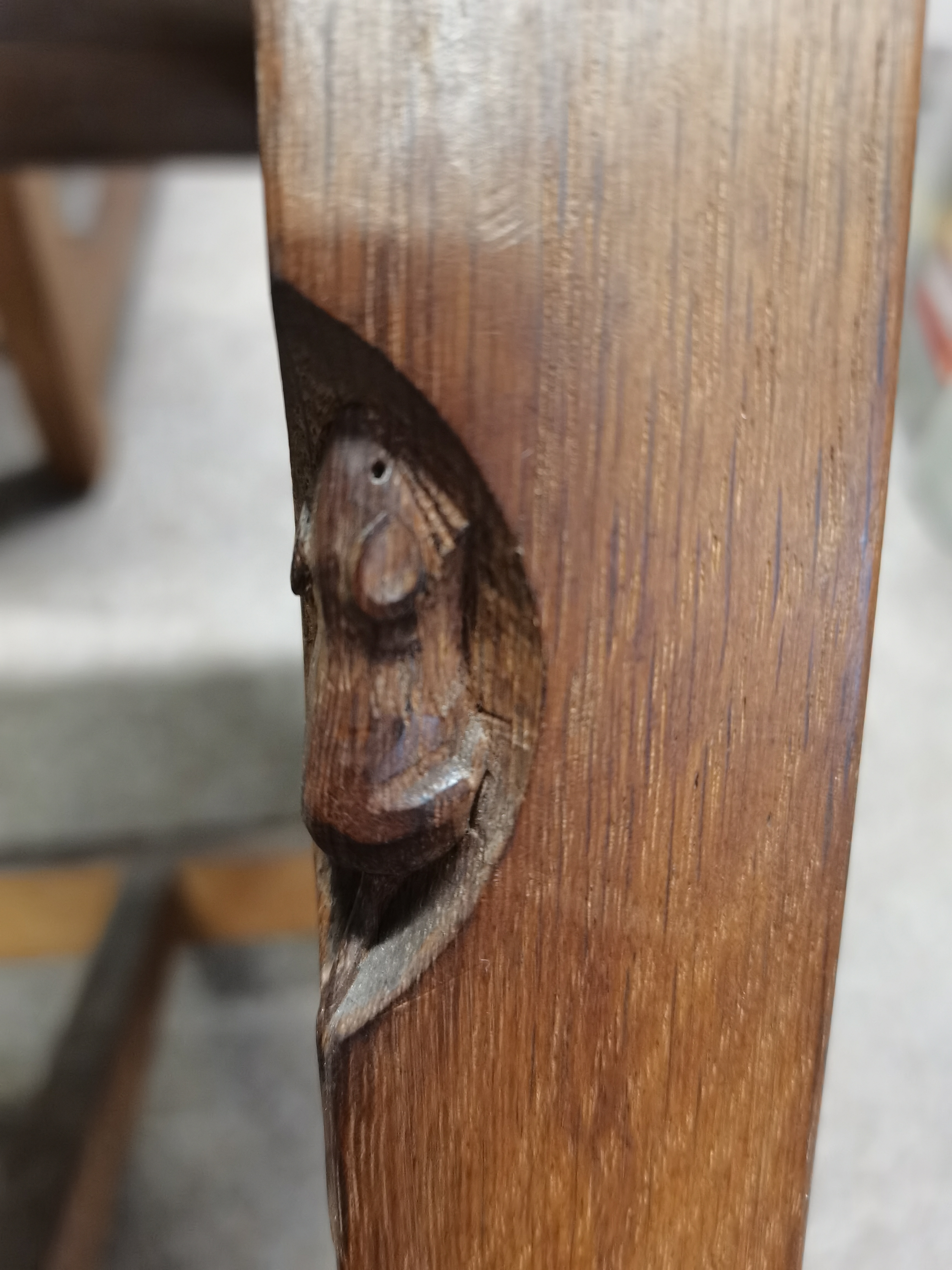 Robert Thompson, Mouseman pair of Chapel chairs each chair with carved ...
