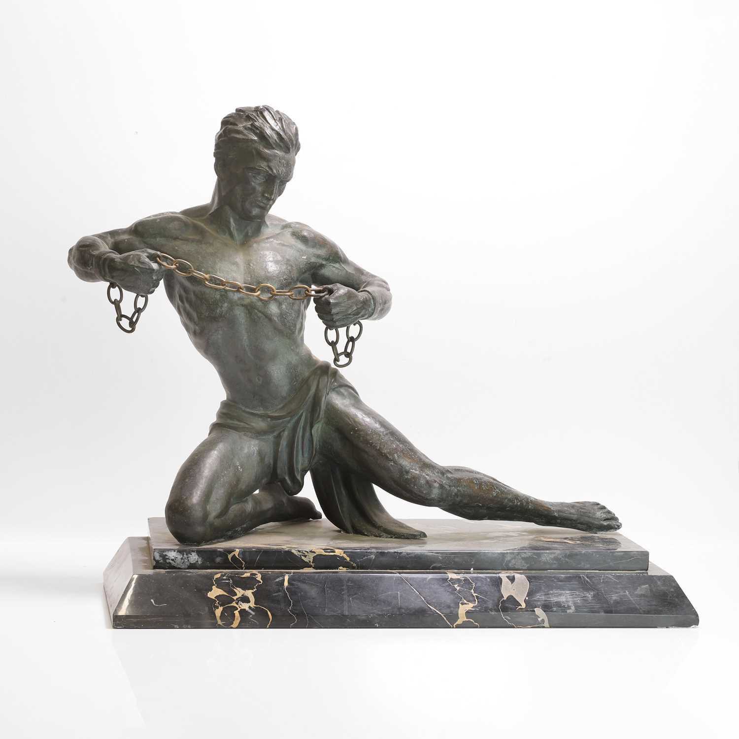 After Jean de Roncourt 'Hercules breaking his Chains' An Art Deco ...