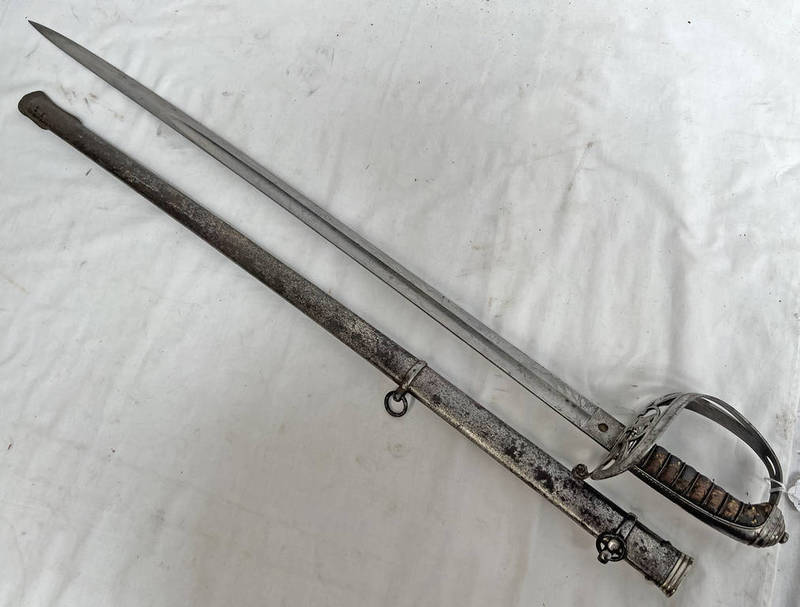 1827 PATTERN RIFLE OFFICERS SWORD WITH 82.5CM LONG BLADE BY G DANIEL ...