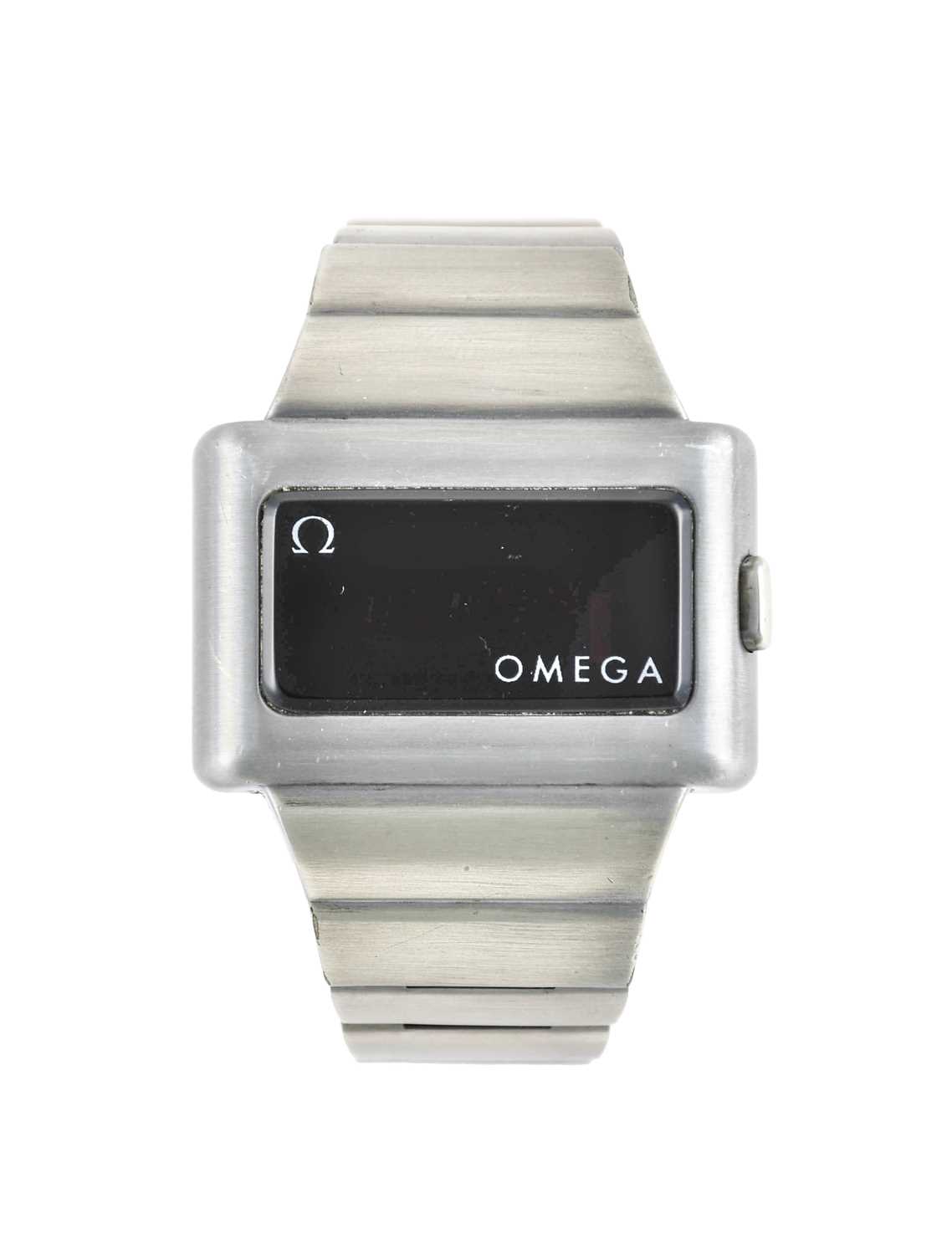 Omega: A Stainless Steel LED Digital Display Wristwatch, signed Omega ...