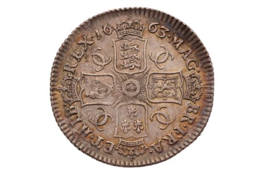 Charles II, Shilling 1663, first bust variety, (Bull 506, ESC 1025, S ...