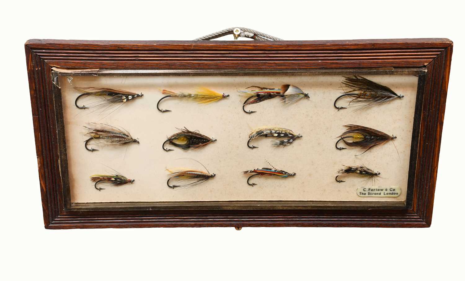 A Glazed Display of Twelve Salmon Flies by C. Farlow, & Co., The Strand ...
