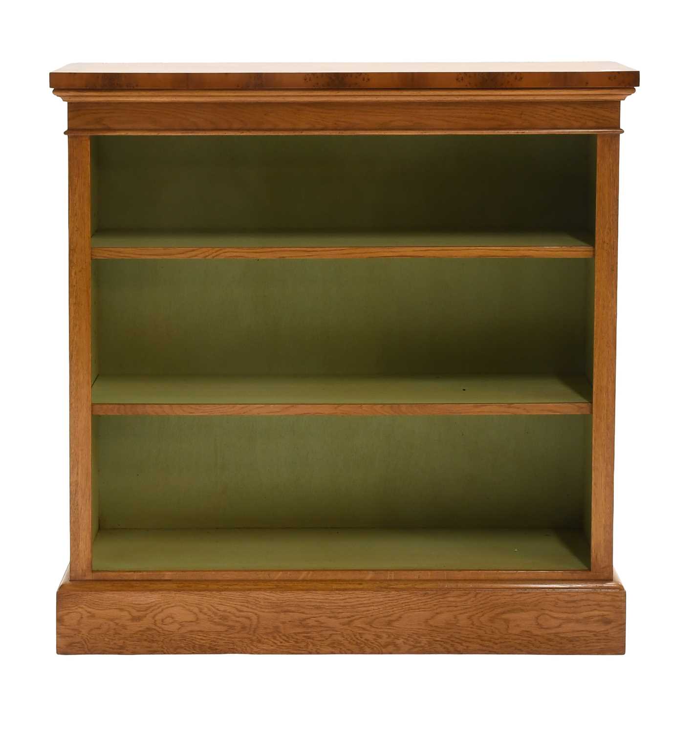 A Pair of Reproduction Burr Oak and Yew Wood-Crossbanded Free-Standing ...