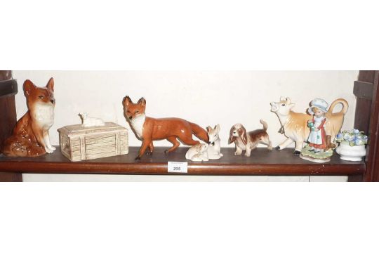 Beswick Fox, Sylvac butter dish and others