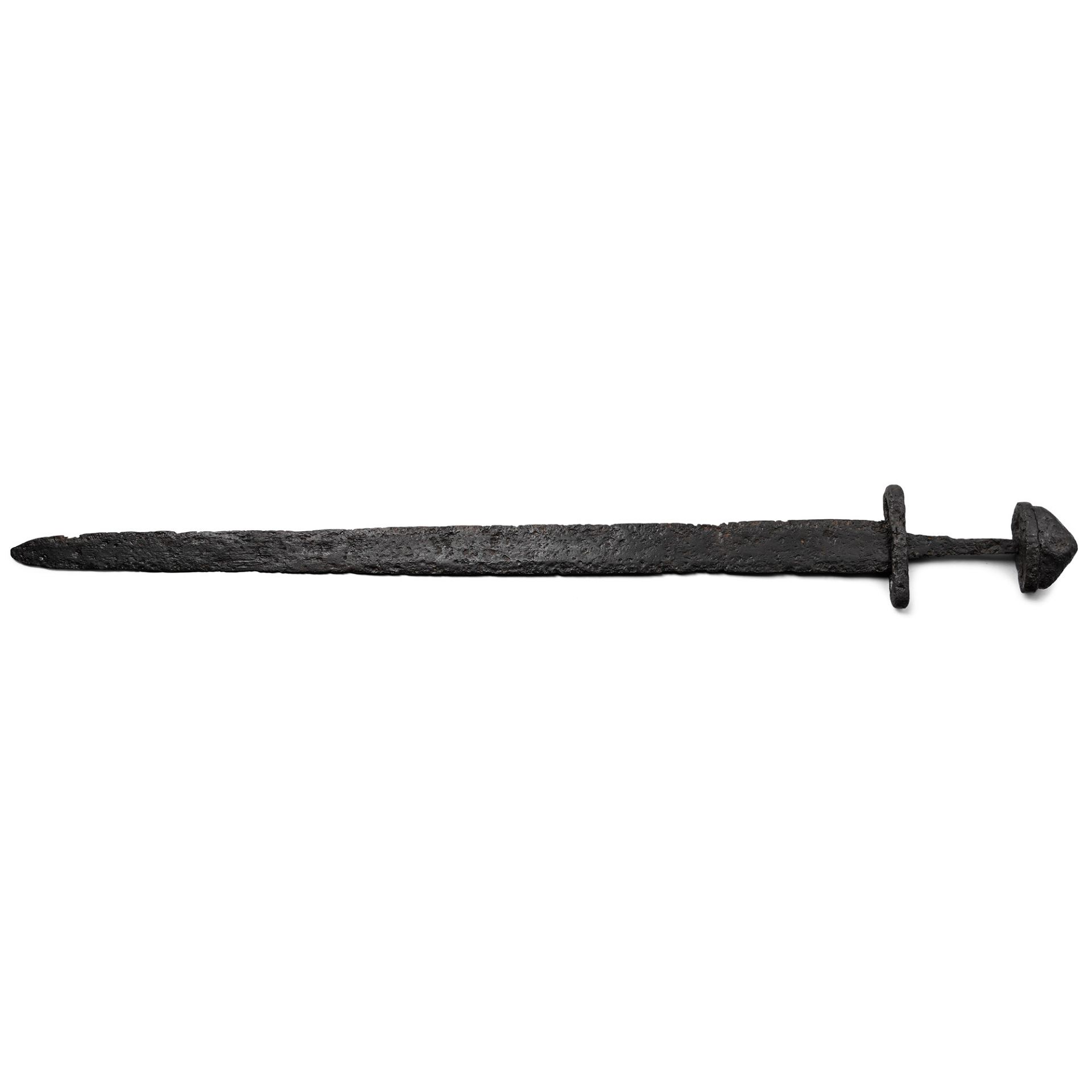 8th-9th century A.D. Double-edged cutting sword of Petersen type A with ...