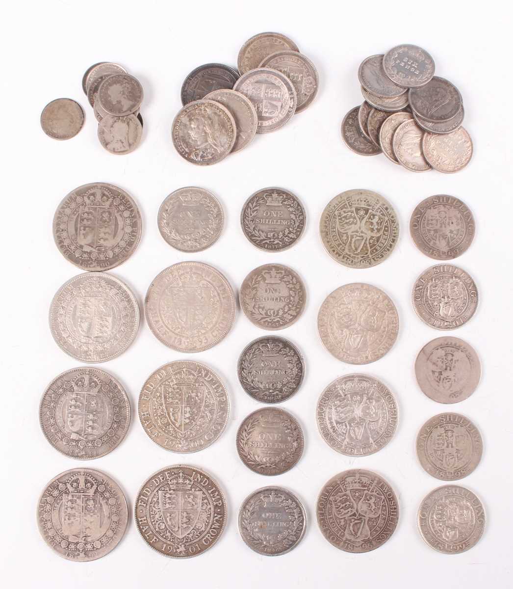 A collection of Victoria silver coinage, including a Young Head ...