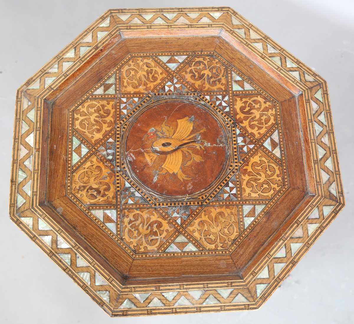 A late 19th century Middle Eastern octagonal occasional table ...