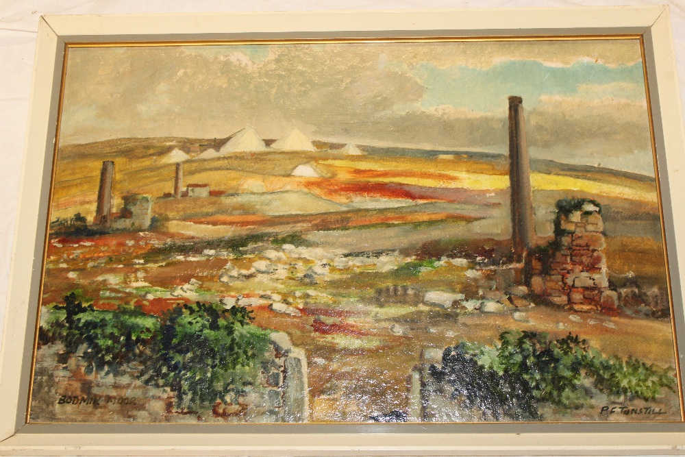 P**F**Tunstill - oil on board "Bodmin Moor", signed and inscribed, 15½ ...