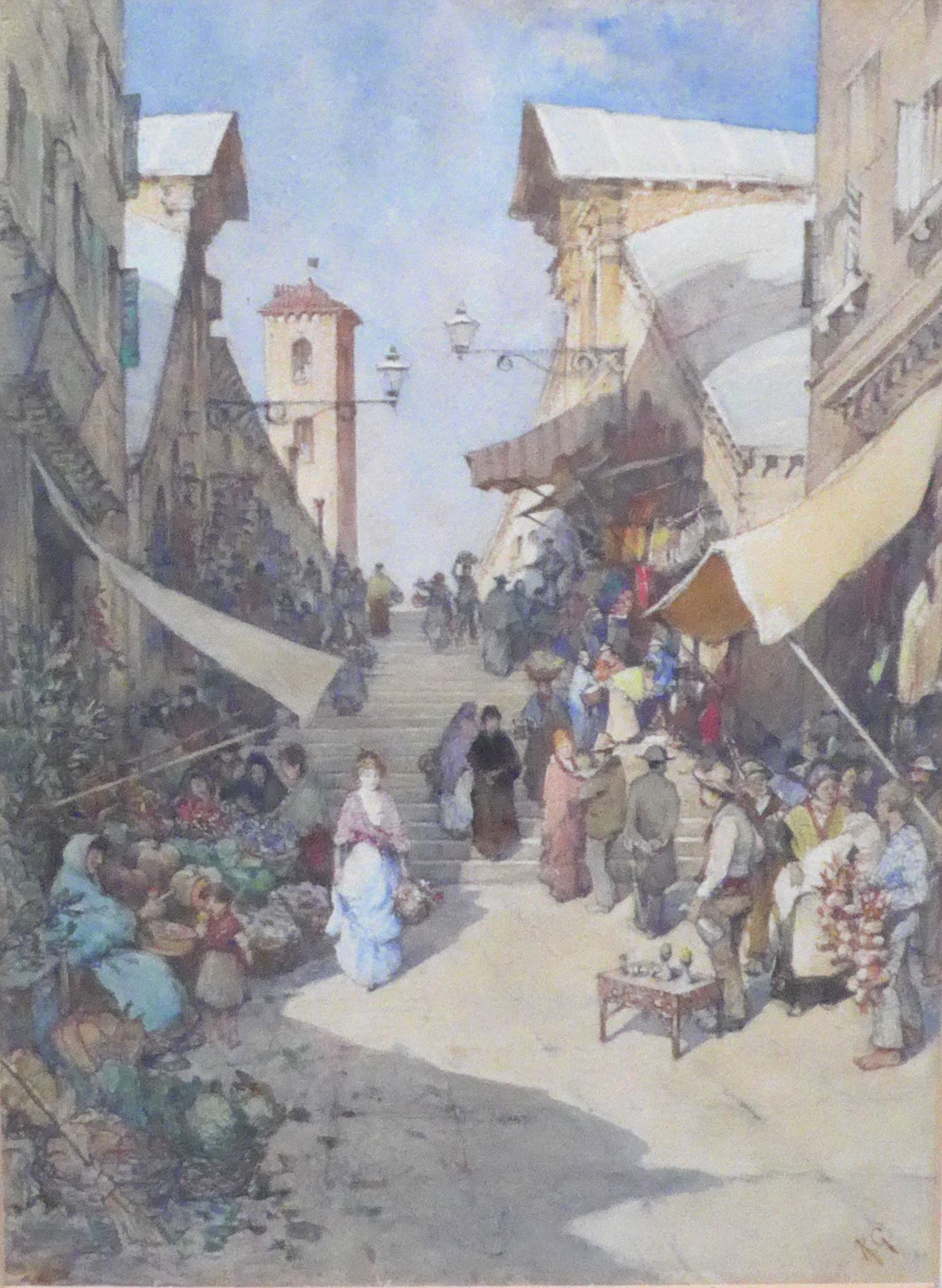 ROBERT CHARLES GOFF (1837-1922) A framed and glazed watercolour, Venice ...
