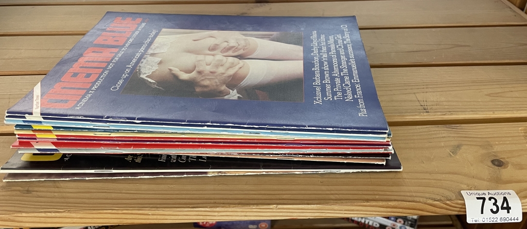 Approximately 13 vintage Cinema Blue magazines