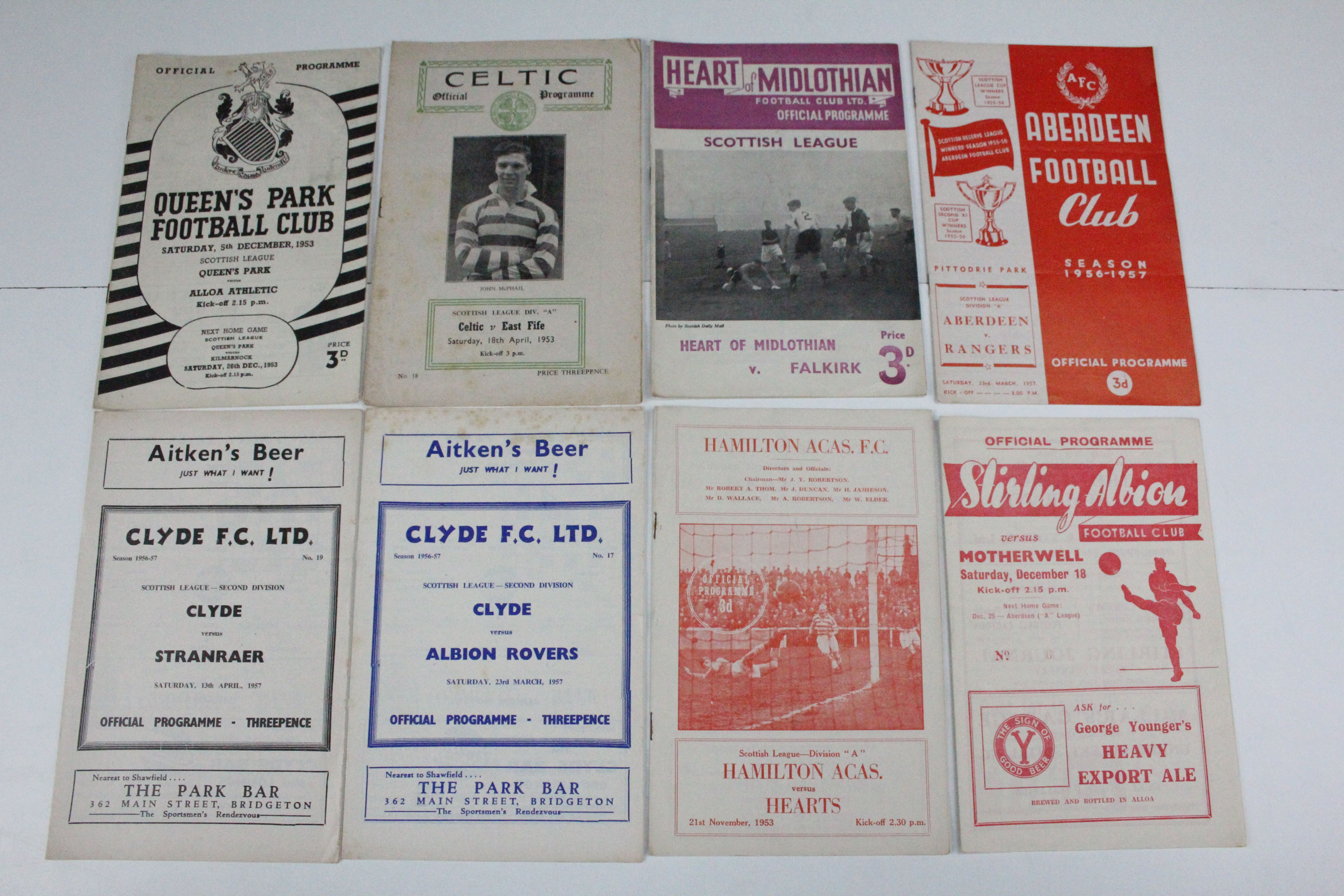 Eight Scottish football programmes from the 1950s to include Queens ...