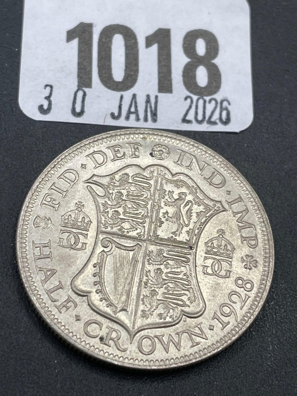 Half crown 1928, near mint state