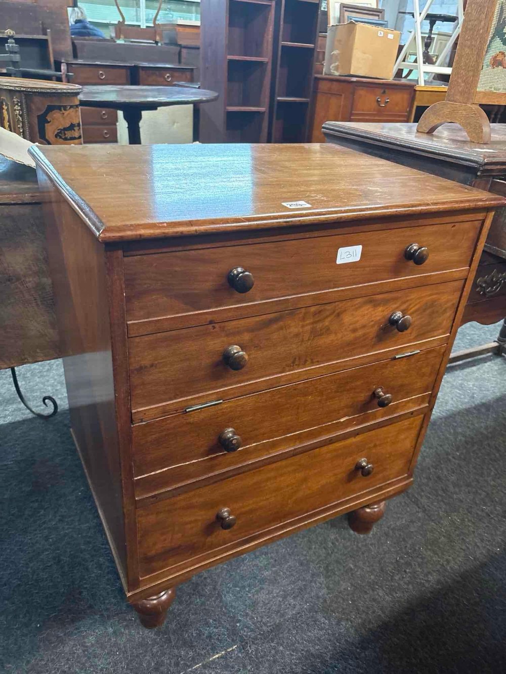 A Victorian mahogany commode chest with four dummy drawers 24 inches wide