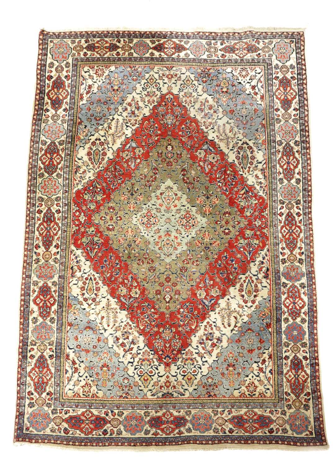 A SAROUKH DESIGN CARPET PROBABLY EASTERN EUROPE, C.1970 the ivory field ...