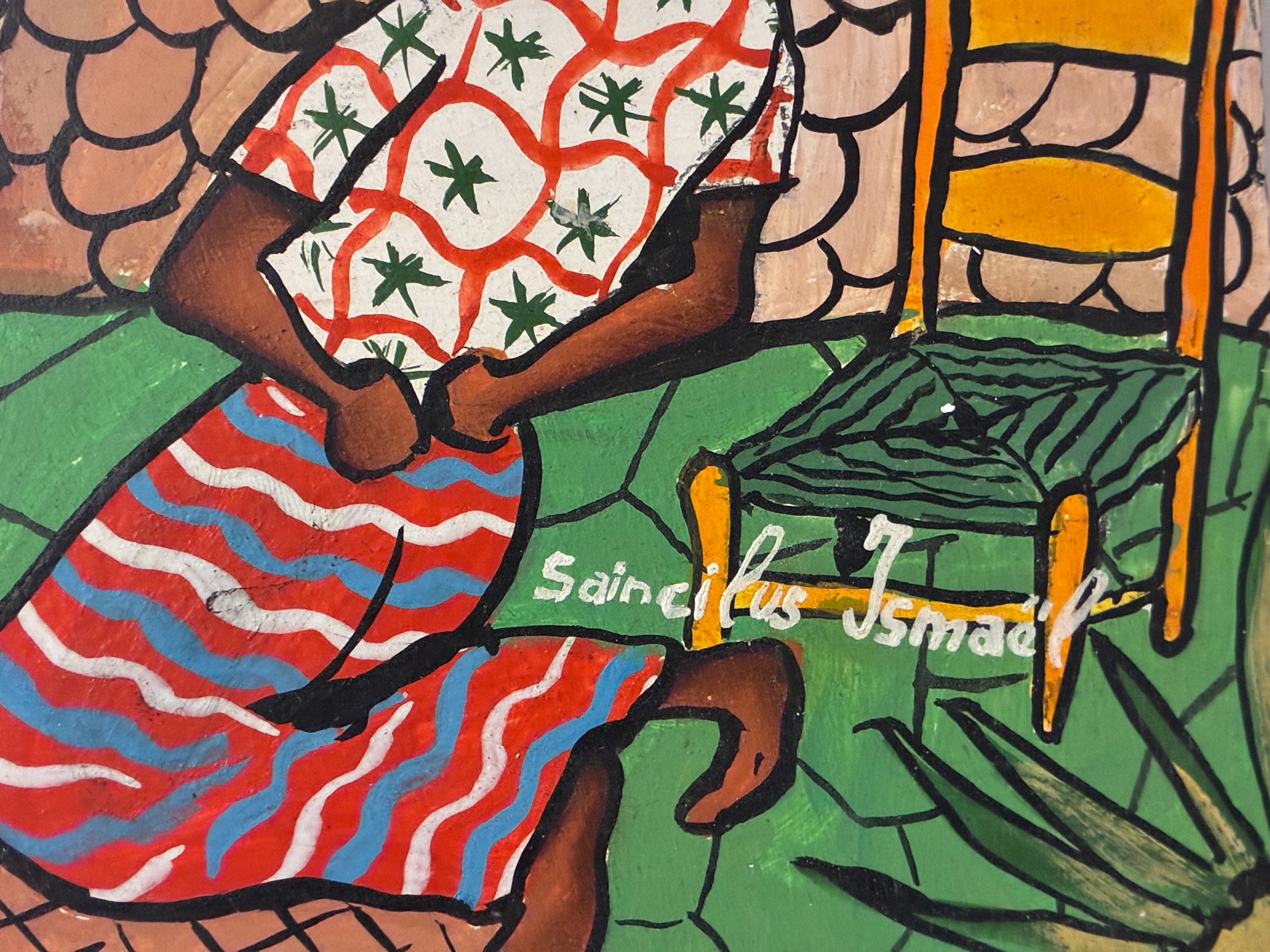 Ismael Saincilius (Haitian, 1940-2000) - Market Scene, oil on board ...