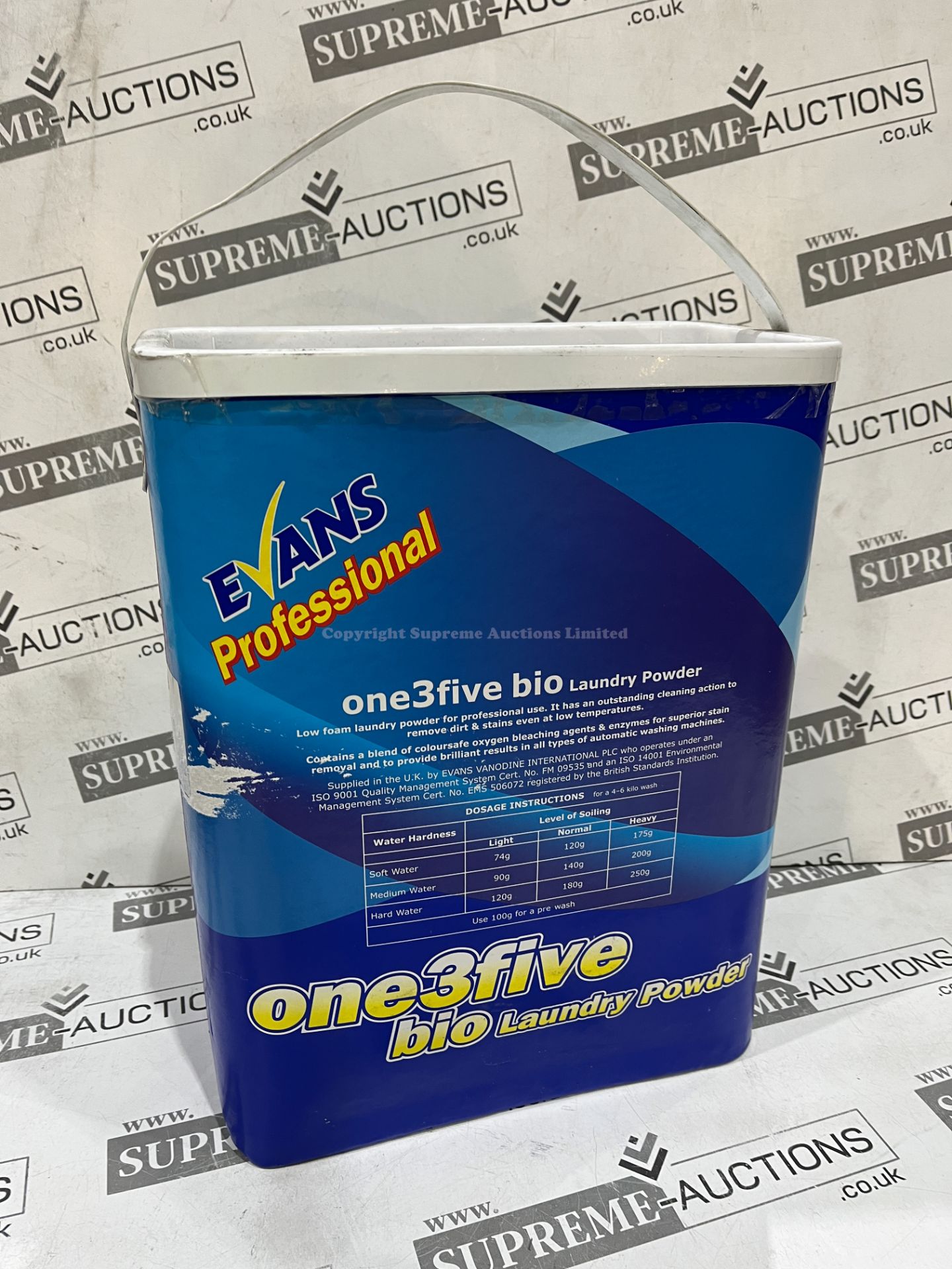 5x BRAND NEW EVANS PROFESSIONAL ONE3FIVE BIO LAUNDRY POWDER - 10KG EACH ...