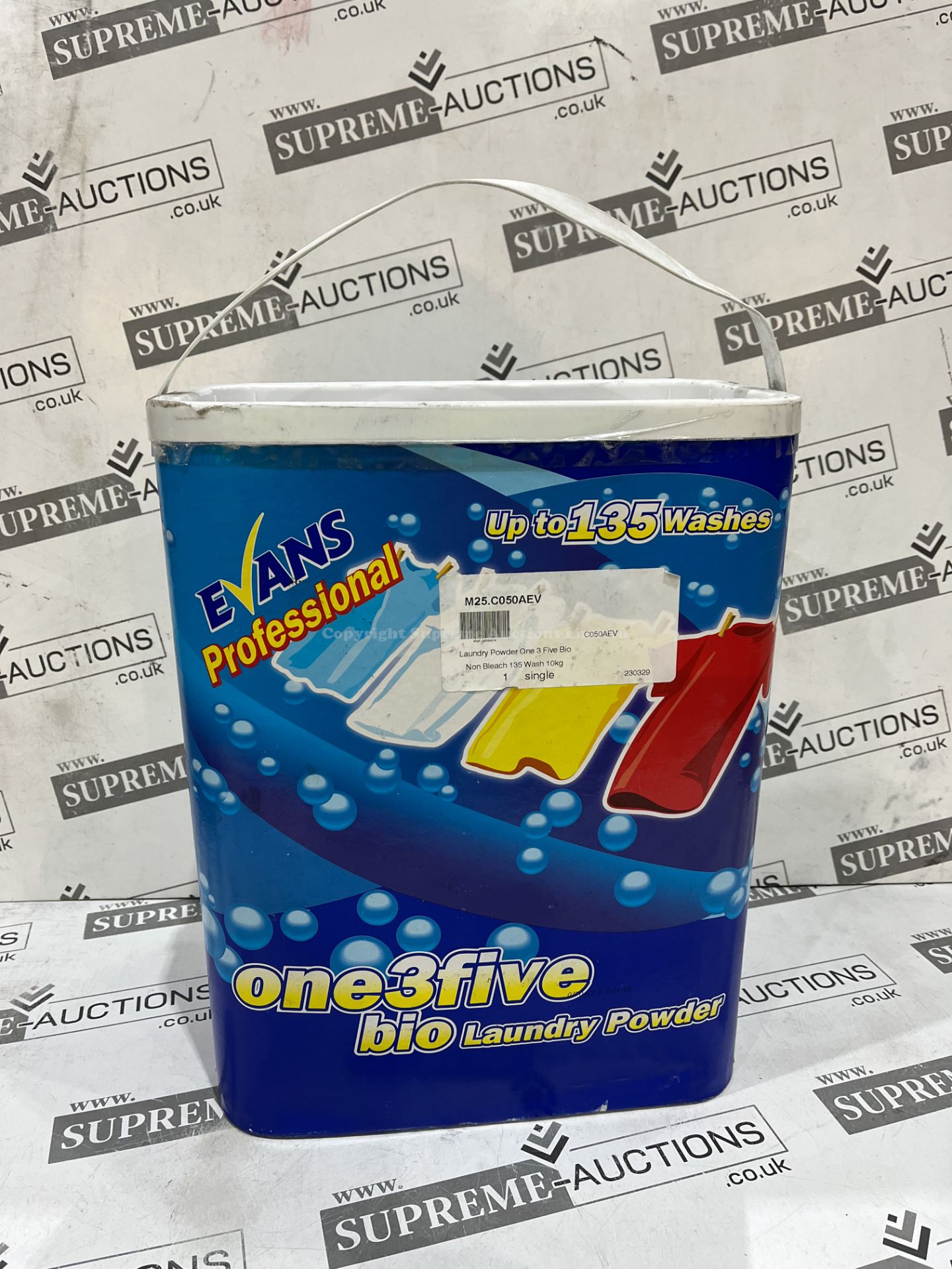 5x BRAND NEW EVANS PROFESSIONAL ONE3FIVE BIO LAUNDRY POWDER - 10KG EACH ...