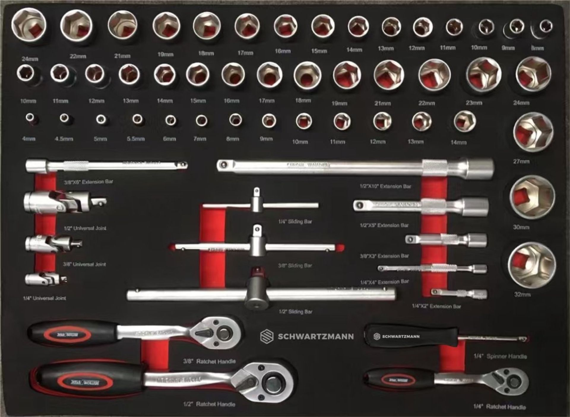 NEW & BOXED SCHWARTZMANN 165 Piece 6 Drawer Tools Trolley Set - BLACK ...