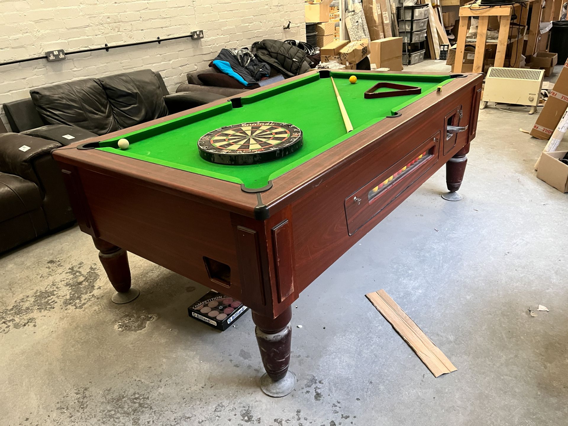 COIN OPERATED POOL TABLE & DART BOARD
