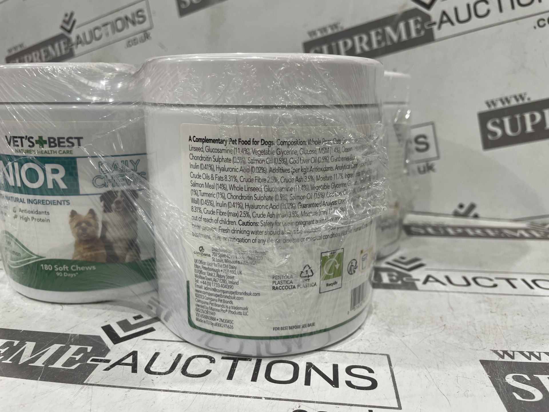 30 X BRAND NEW VETS PLUS BEST 180 SOFT CHEW TUBS OF SALMON SENIOR DAILY ...