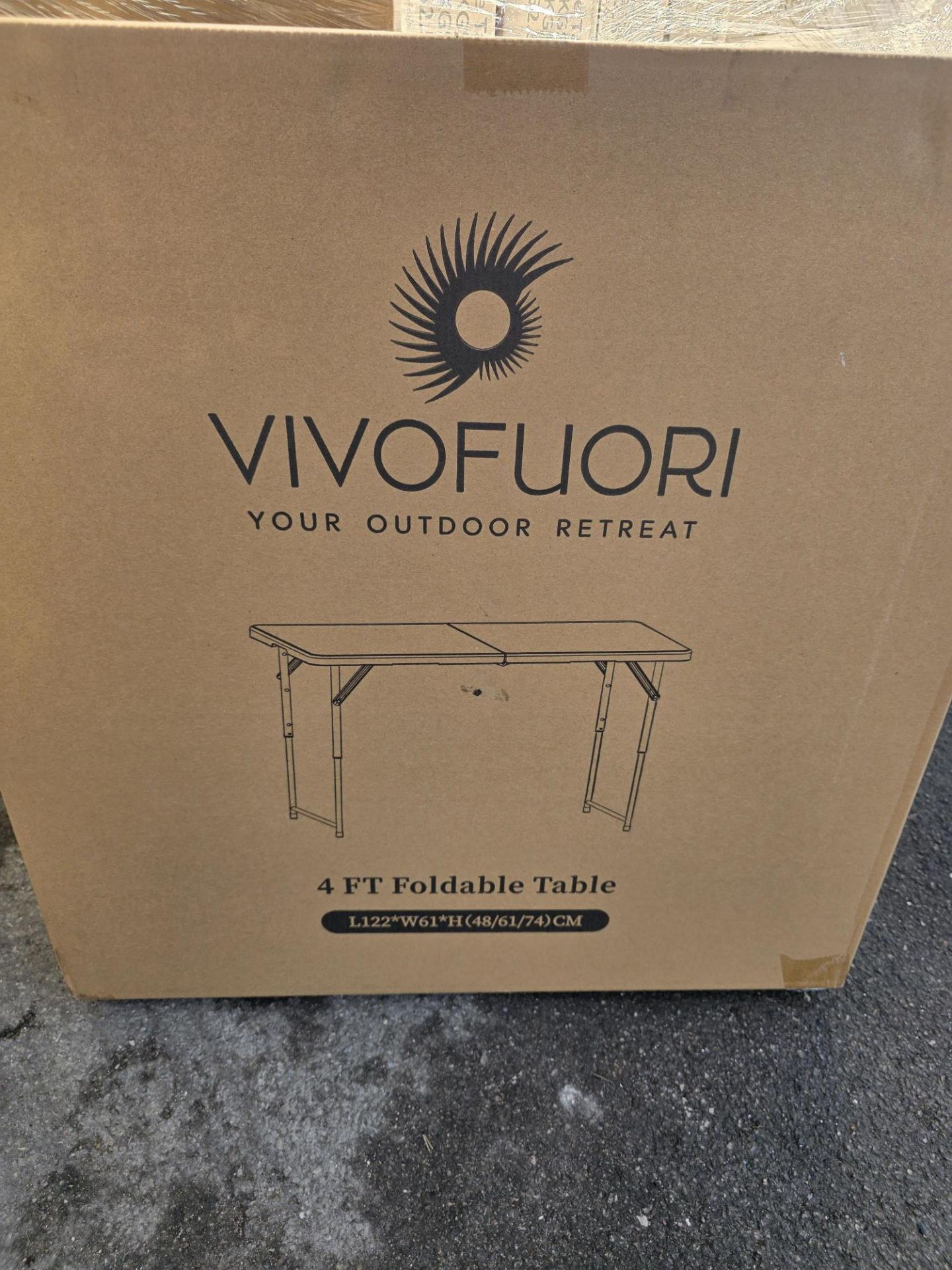 3 x New & Boxed Vivo Fuori 4ft Foldable Tables. The Vivo Fuori 4ft ...