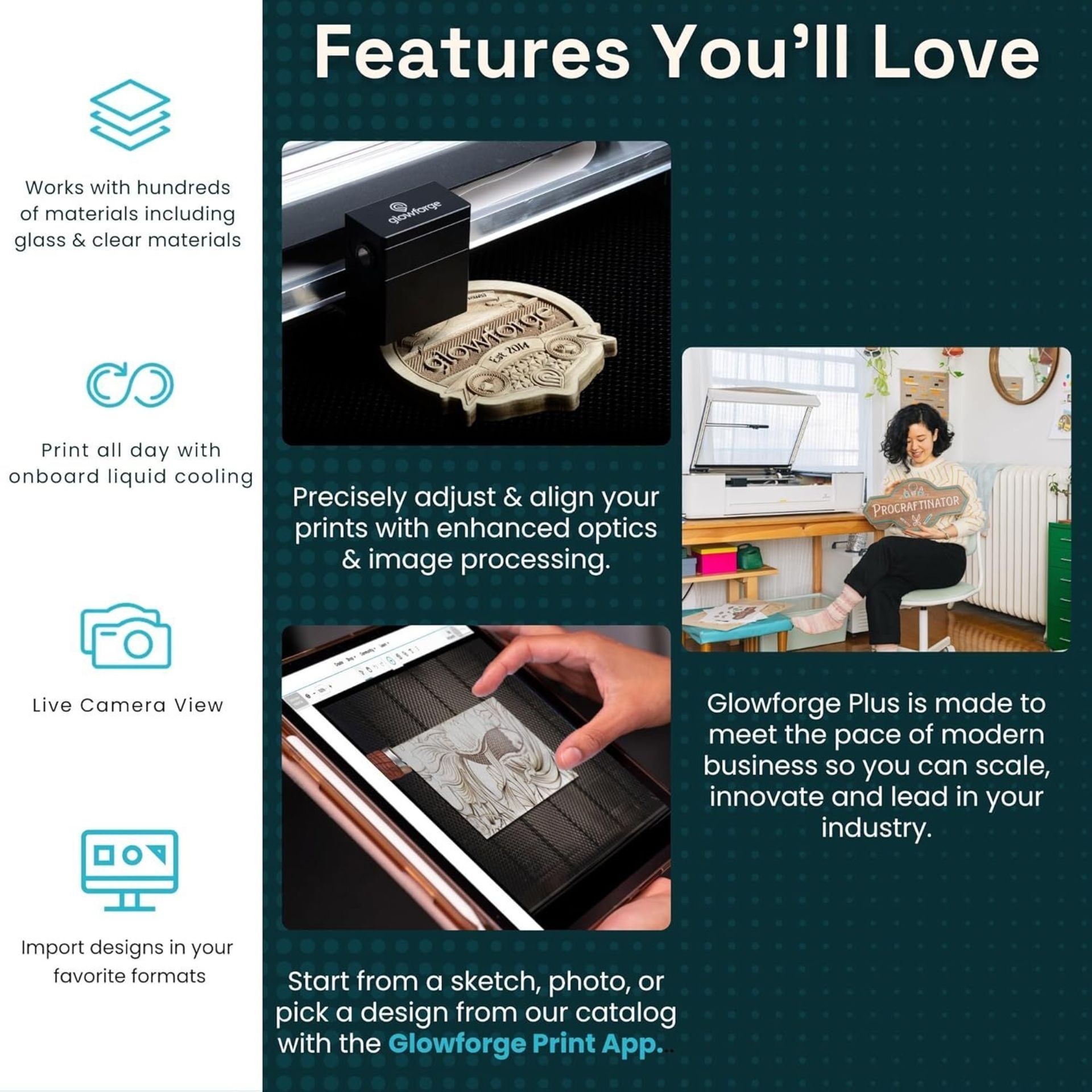 New & Boxed Glowforge Plus 3D Laser Cutter and Engraver. RRP £5,200 ...