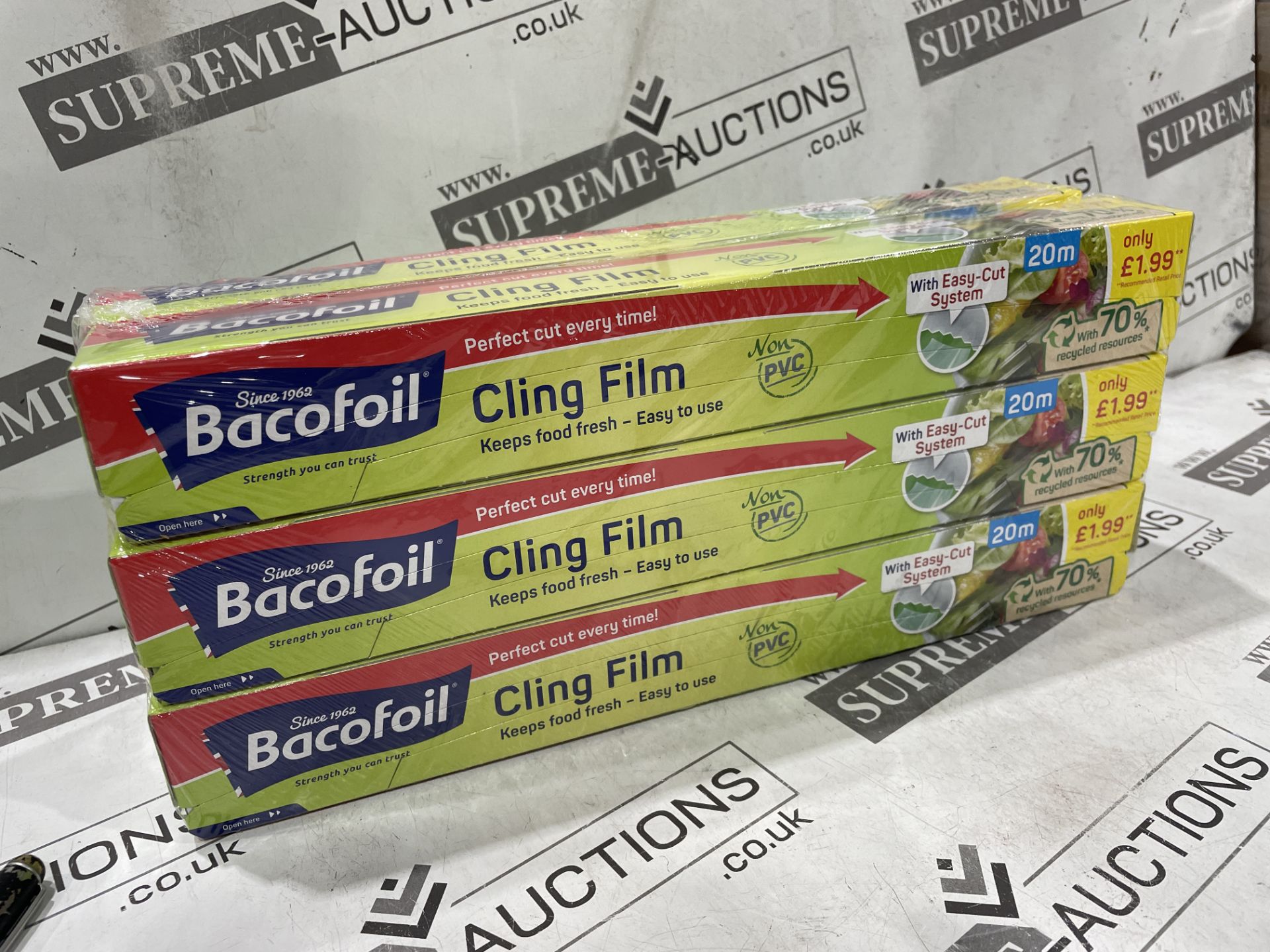 108 X BRAND NEW 20M ROLLS OF BACOFOIL CLING FILM (LOC: 44.13-AA2174)