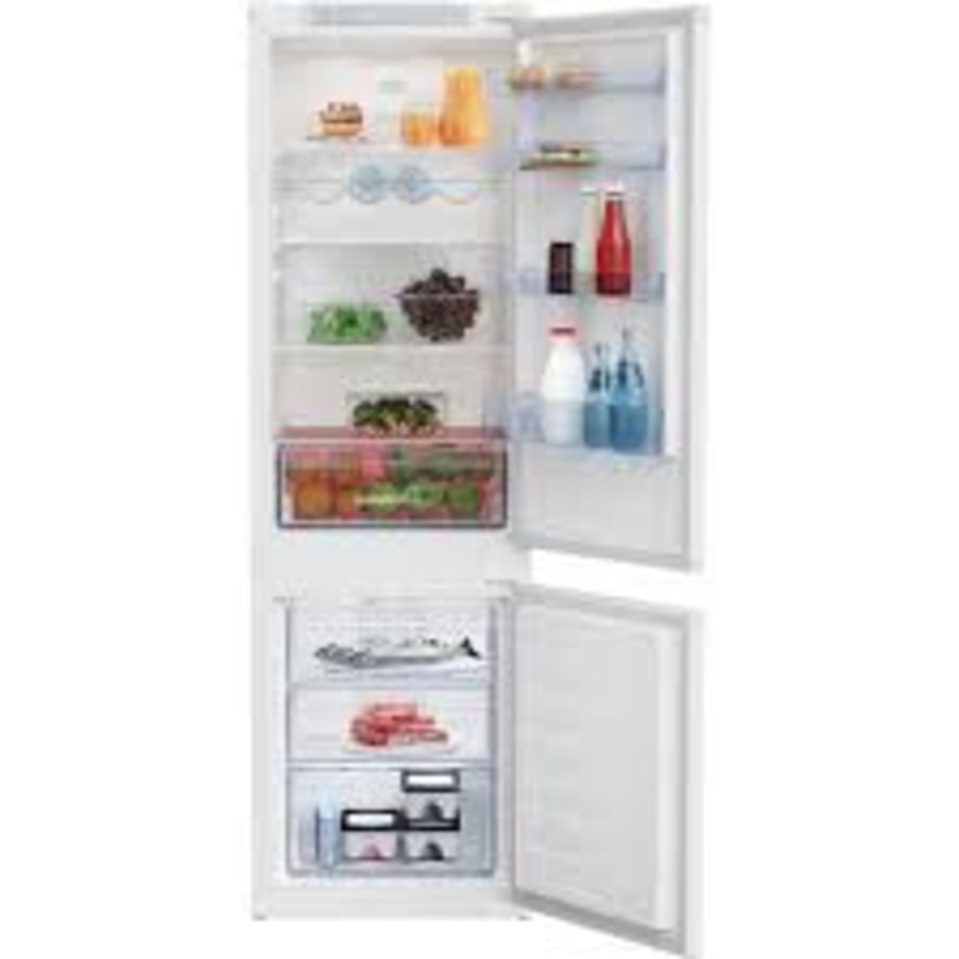 Beko BCFD4V50 50:50 Classic Integrated Automatic defrost Fridge freezer ...