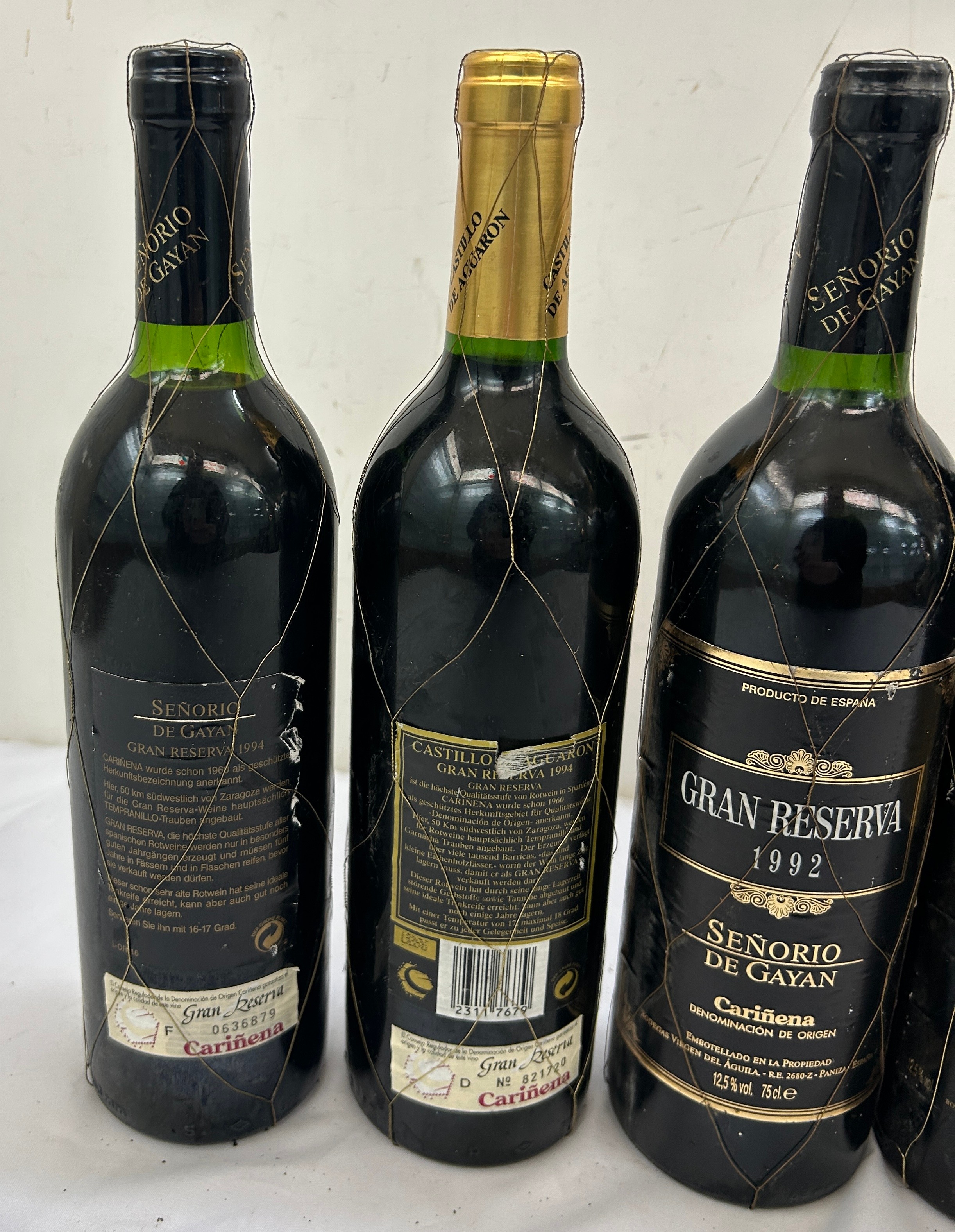 Six sealed bottles of Gran Reserva 1994 Senorio De Gayan Carinena