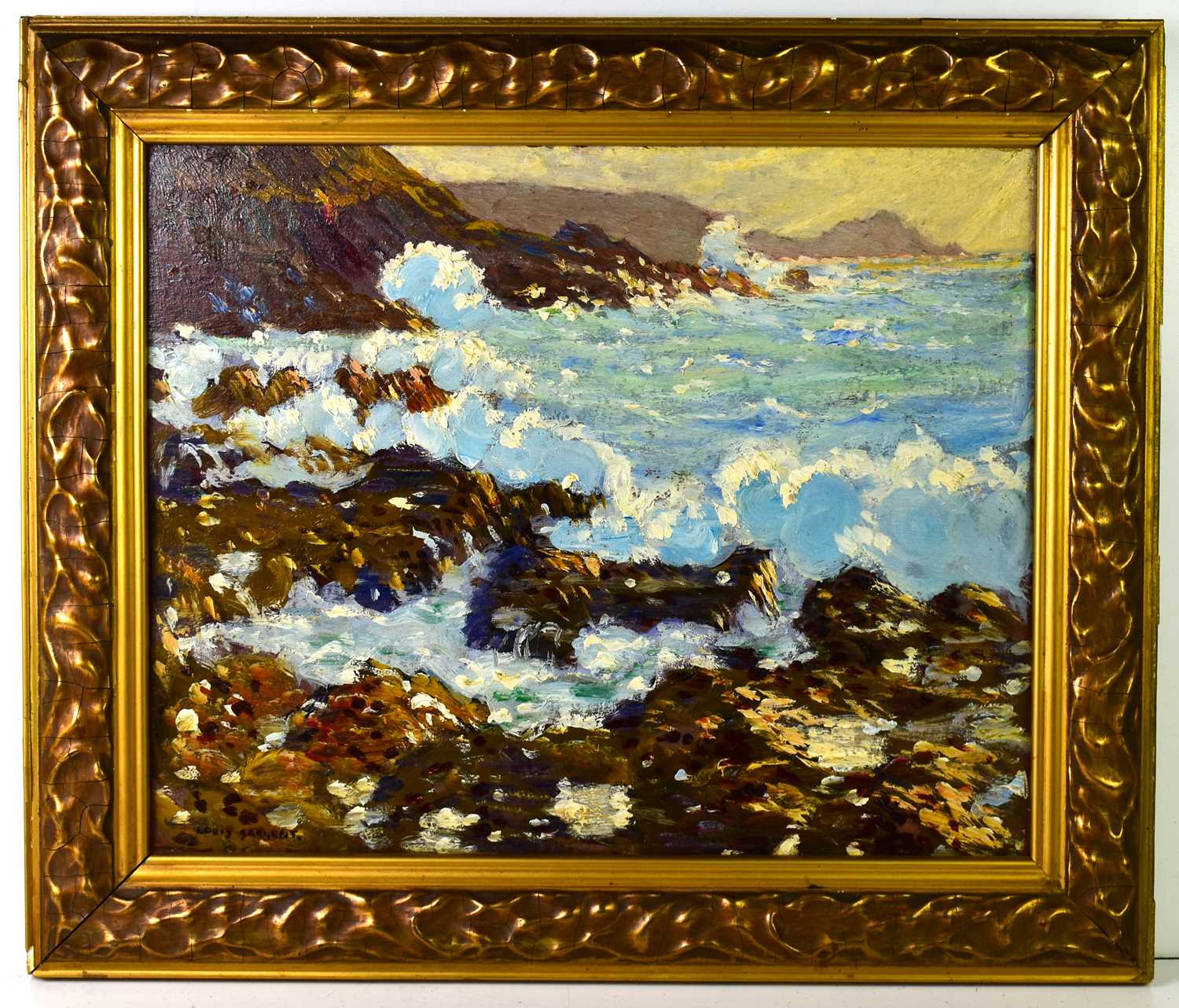 Louis Augustus Sargent (British, 1881-1965); Oil on board, rocky ...