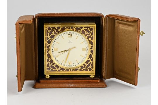 Omega desk clock from the 1950s/60s. Eight-day, 20 jewels, brass. With ...