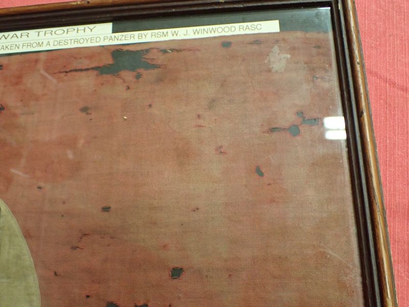 German Panzer I.D. flag captured at El Alamein Oct 1942 Framed and ...