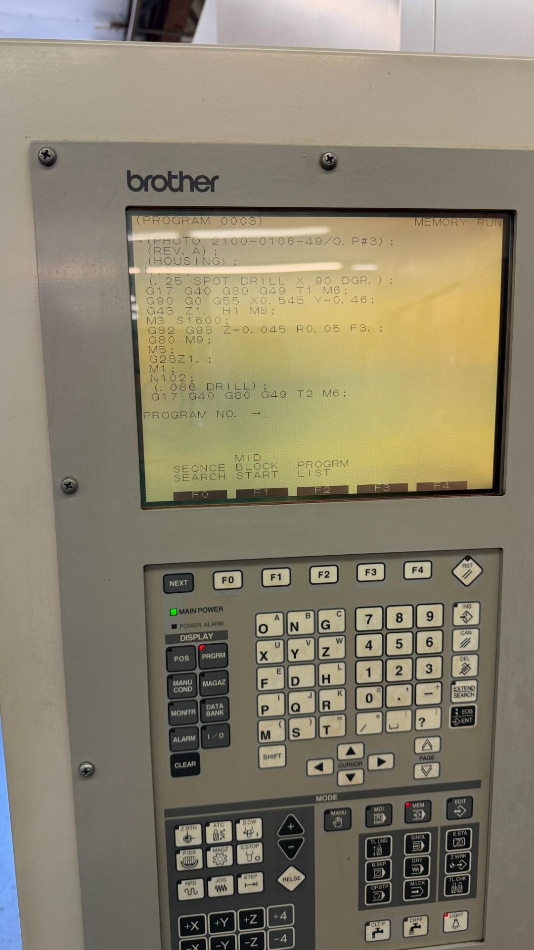 2000 BROTHER TC-32A CNC DRILLING & TAPPING CENTER, BROTHER CNC CONTROL ...