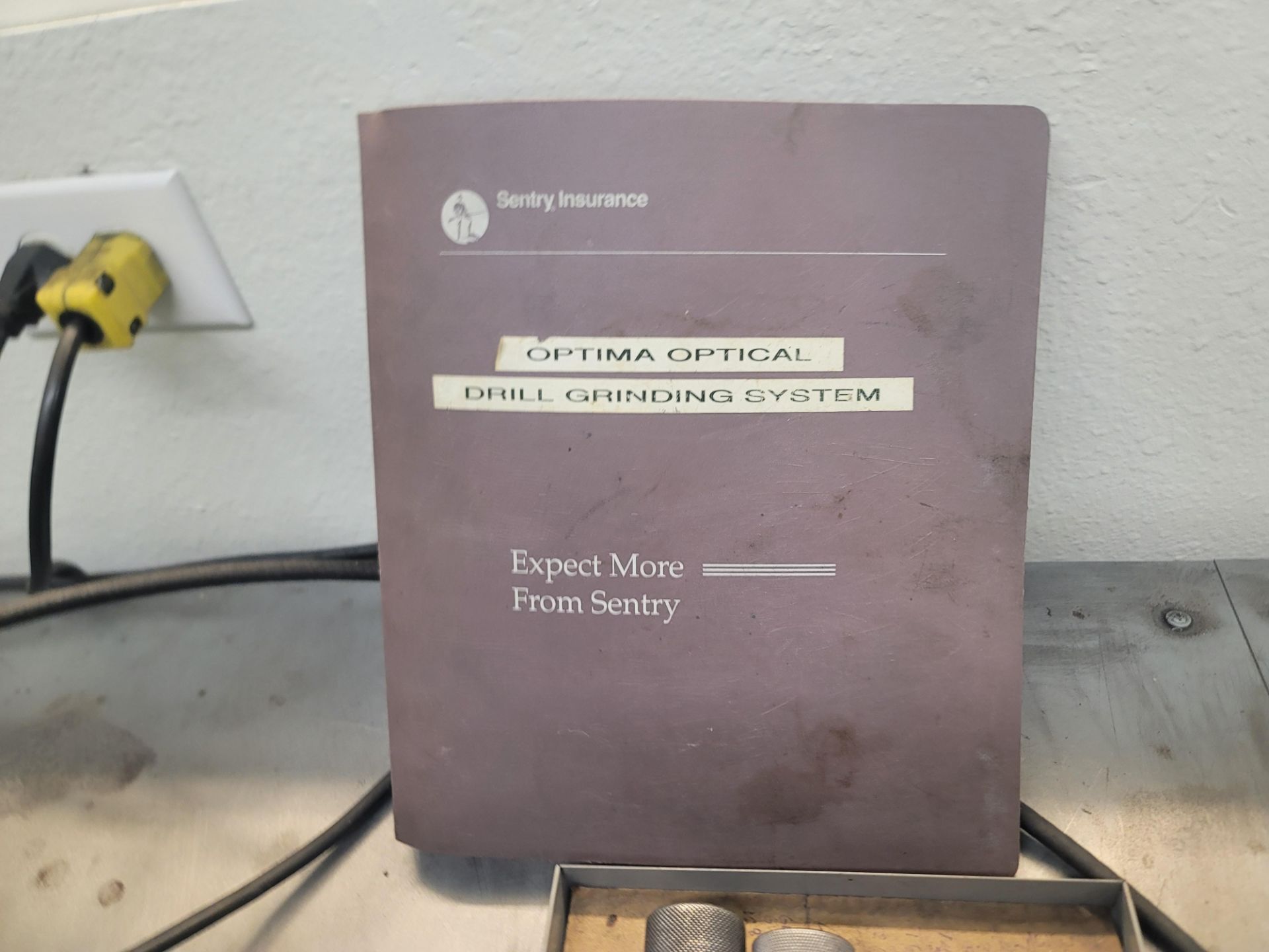 OPTIMA UNIVERSAL OPTICAL DRILL GRINDER, S/N B 1554, W/ GRINDING WHEELS ...