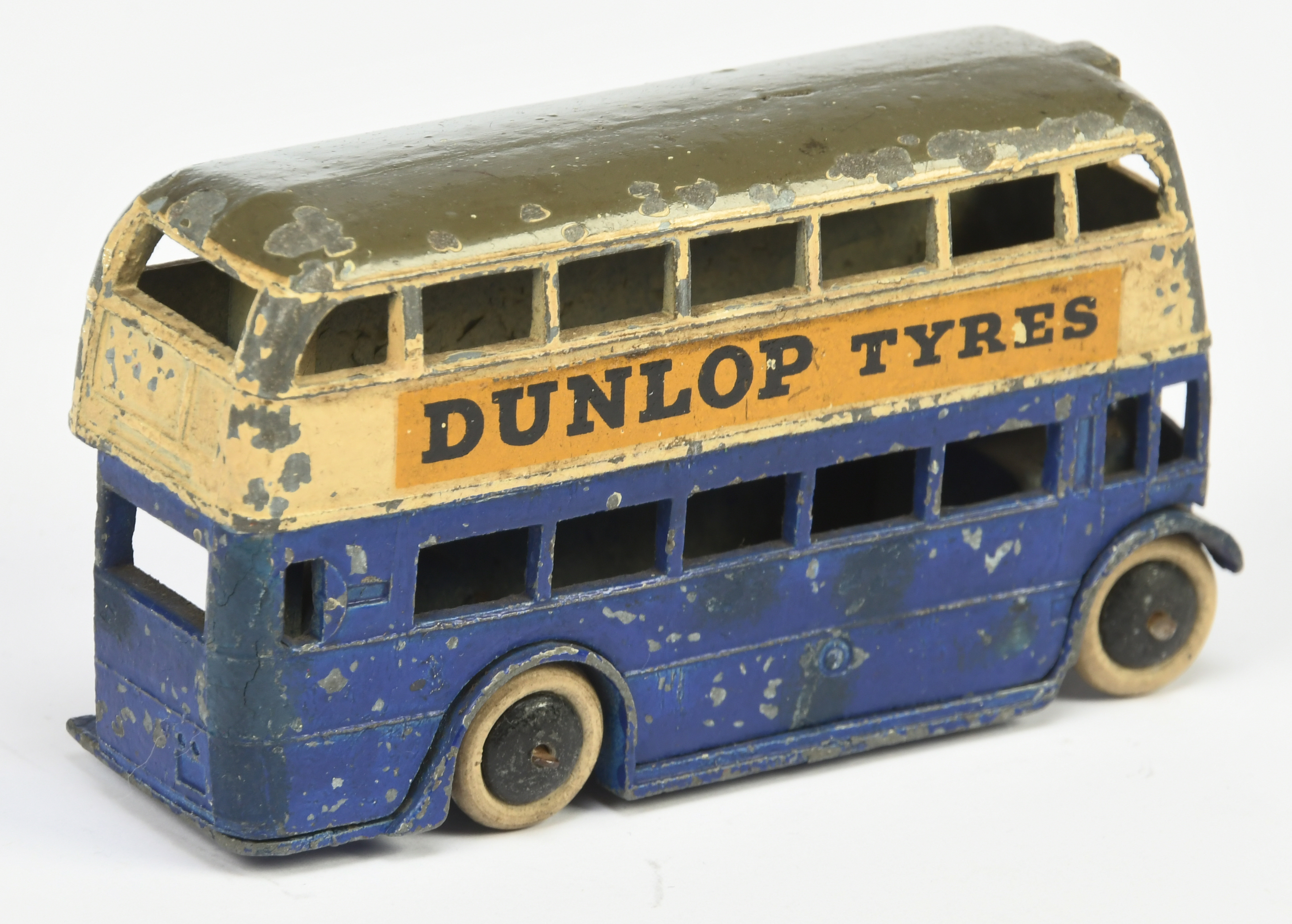 Dinky Toys 29c Pre-War Double Decker Bus "Dunlop Tyres" - Violet blue ...