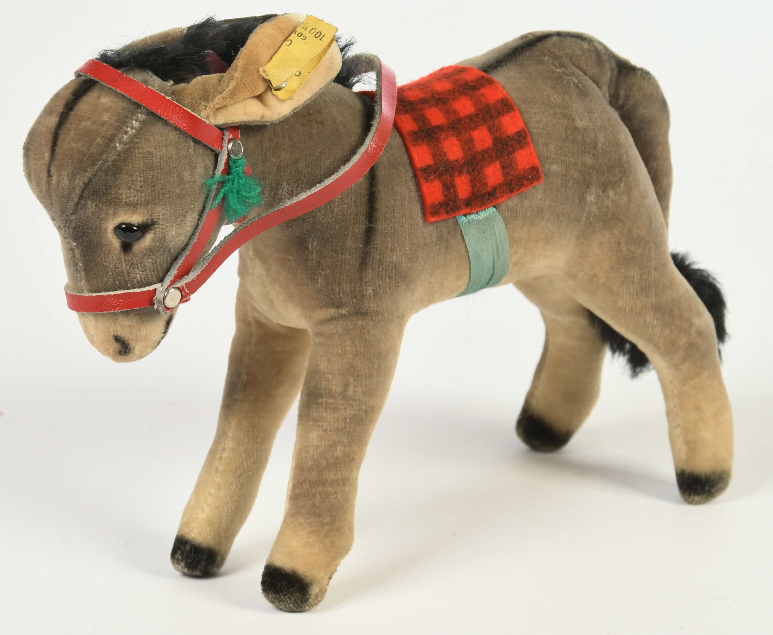 Steiff US Zone rare vintage Donkey, yellow tag 1412,0, 1950-1958 (also ...