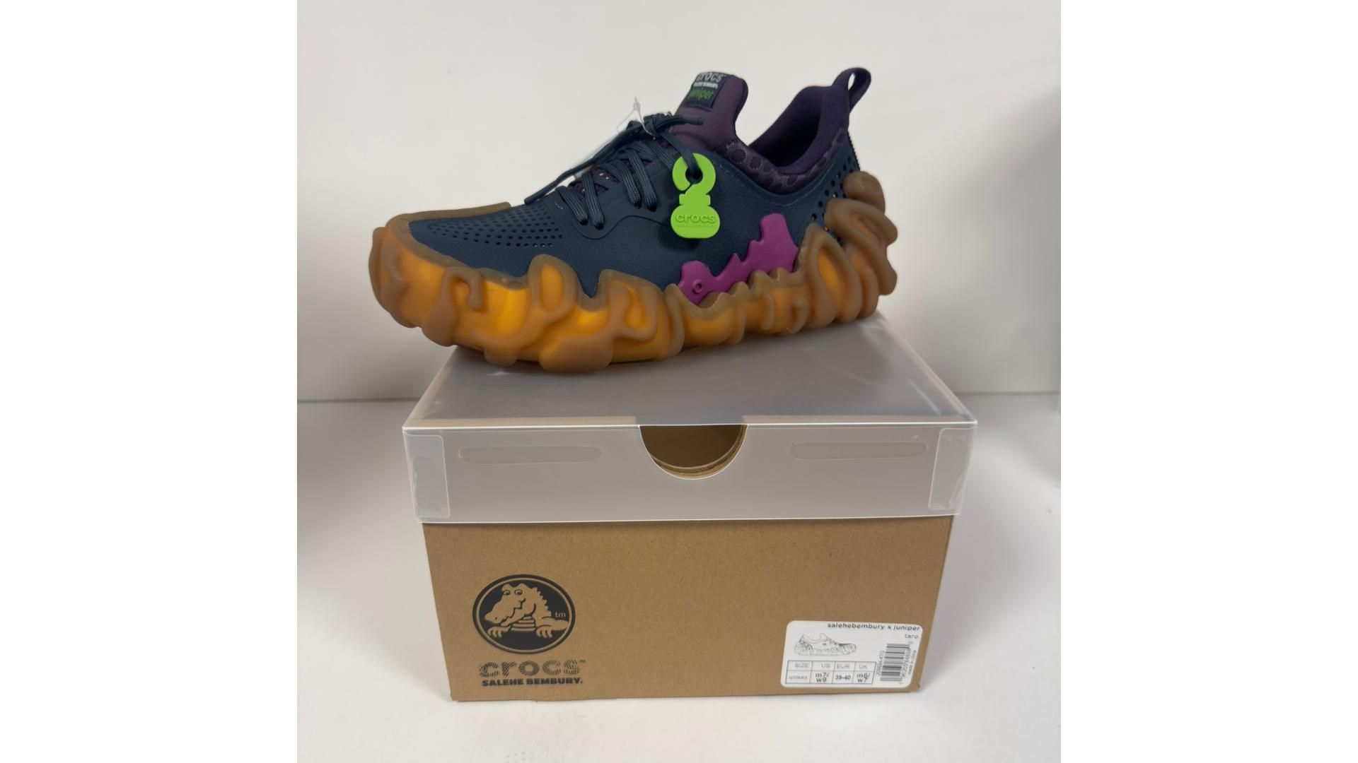 Two Pairs of Crocs Pollex Juniper X Salehe Bembury Taro, Size EUR 39-40