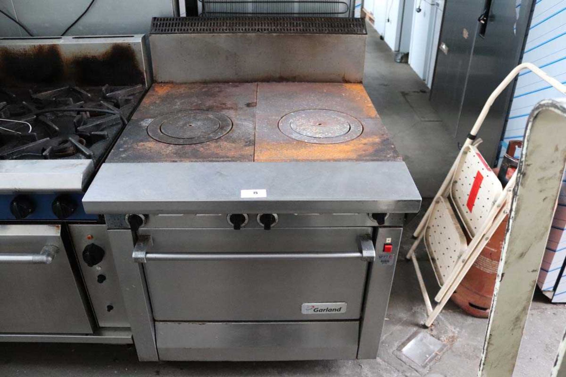 +VAT 86cm gas Garland solid top cooker with large oven under