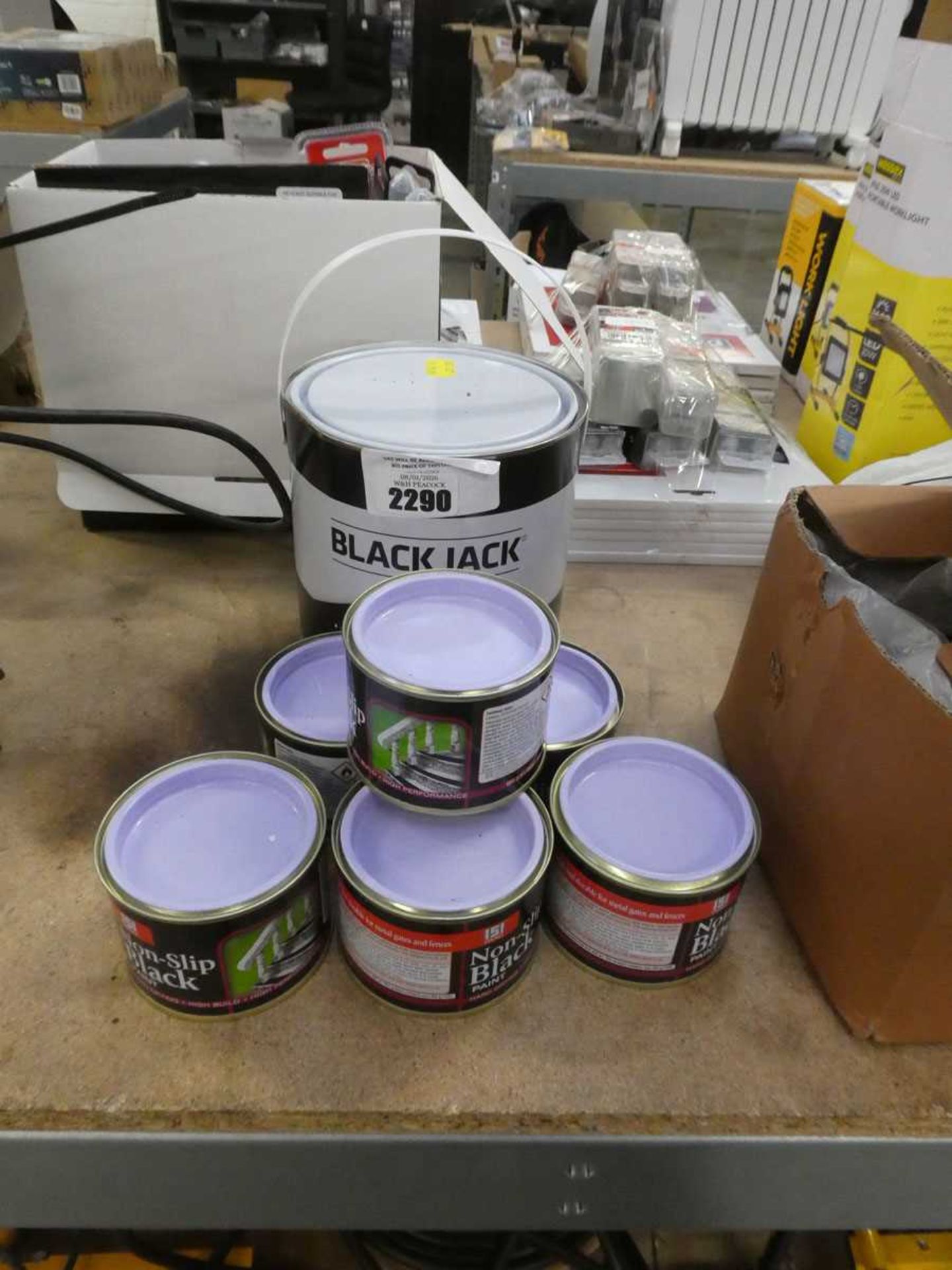 2.5L tub of Everbuild black jack black bitumen paint together with 6 ...