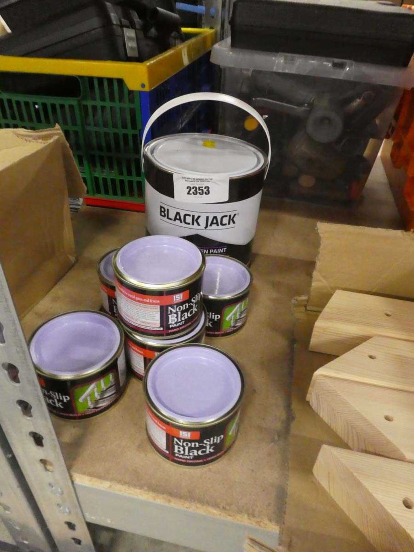 2.5L tub of Everbuild black jack black bitumen paint together with 6 ...