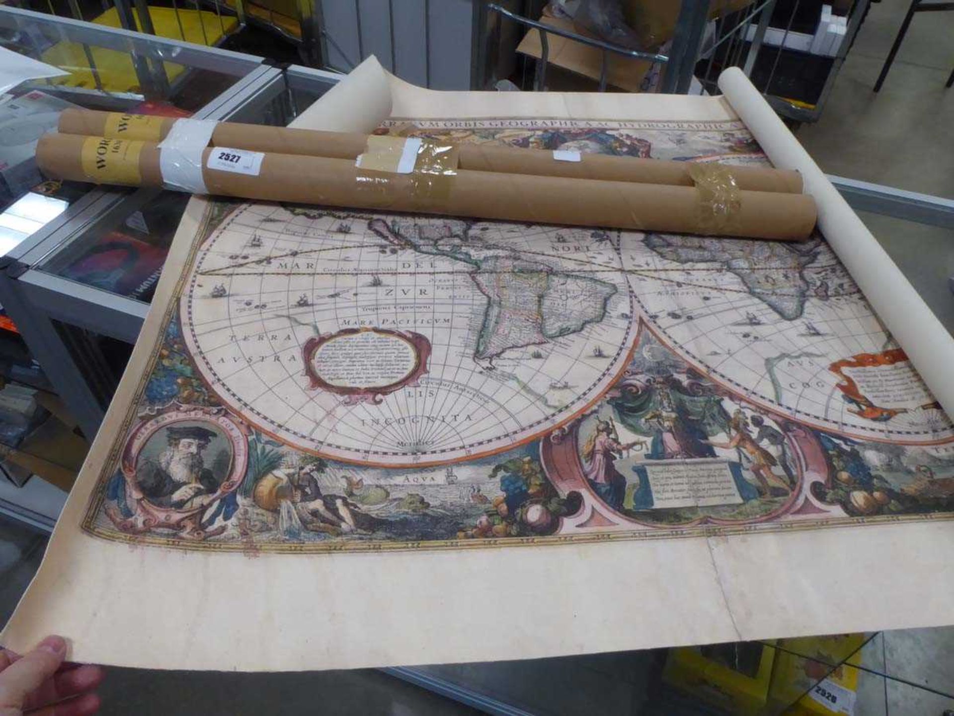 +VAT Two Linen World Maps