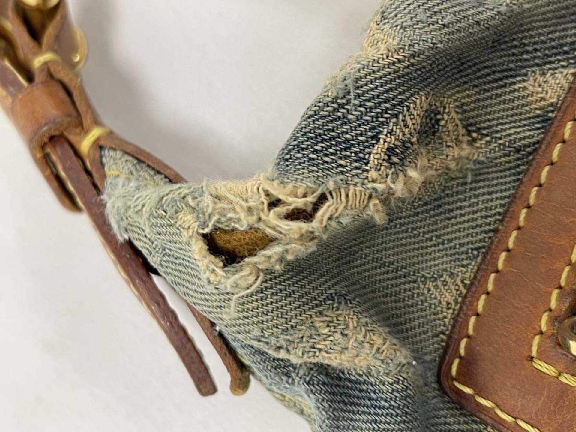 +VAT Vintage Louis Vuitton baggy blue denim monogram handbag (signs of ...