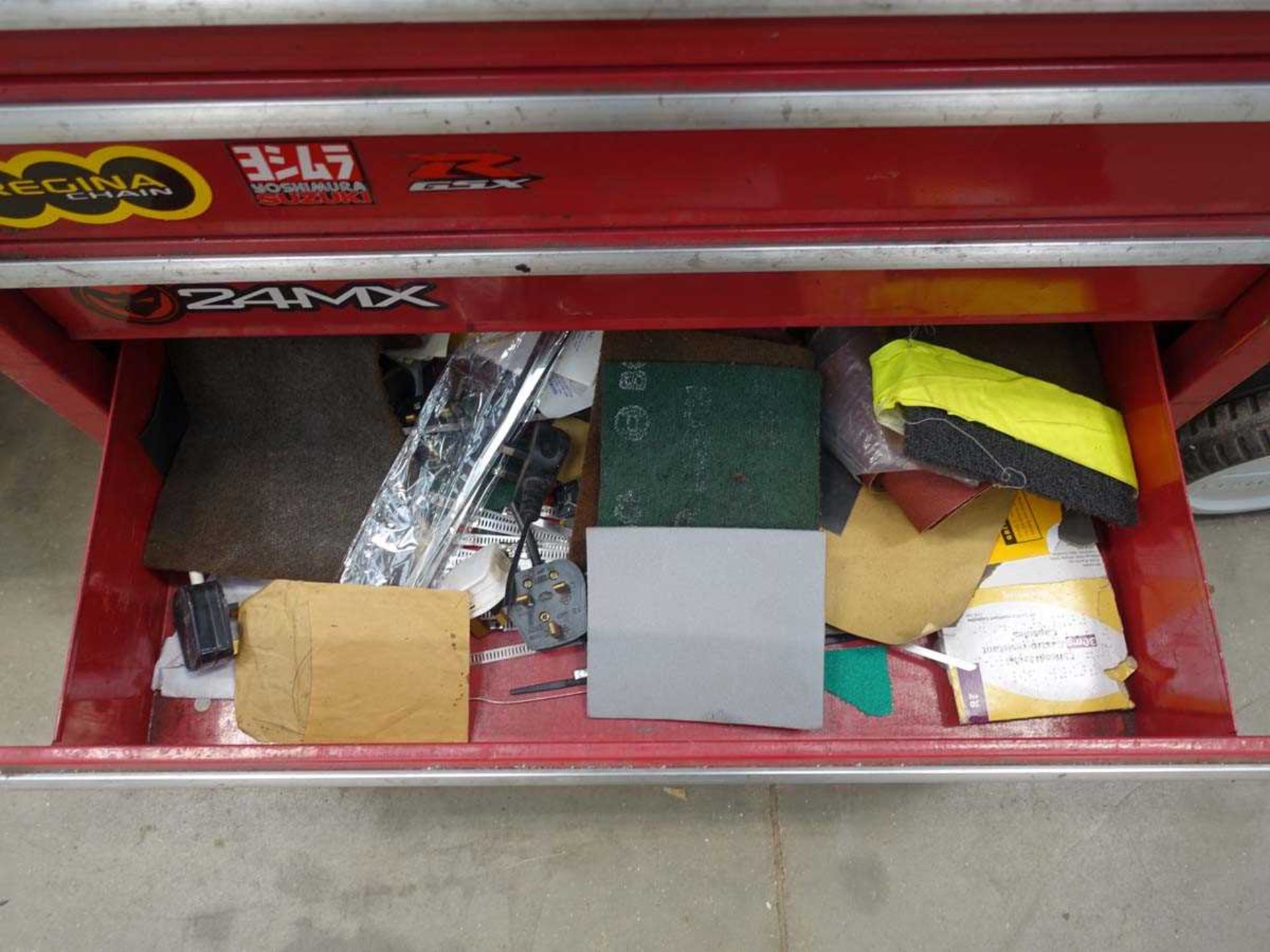 Two tier Draper mobile toolbox in red