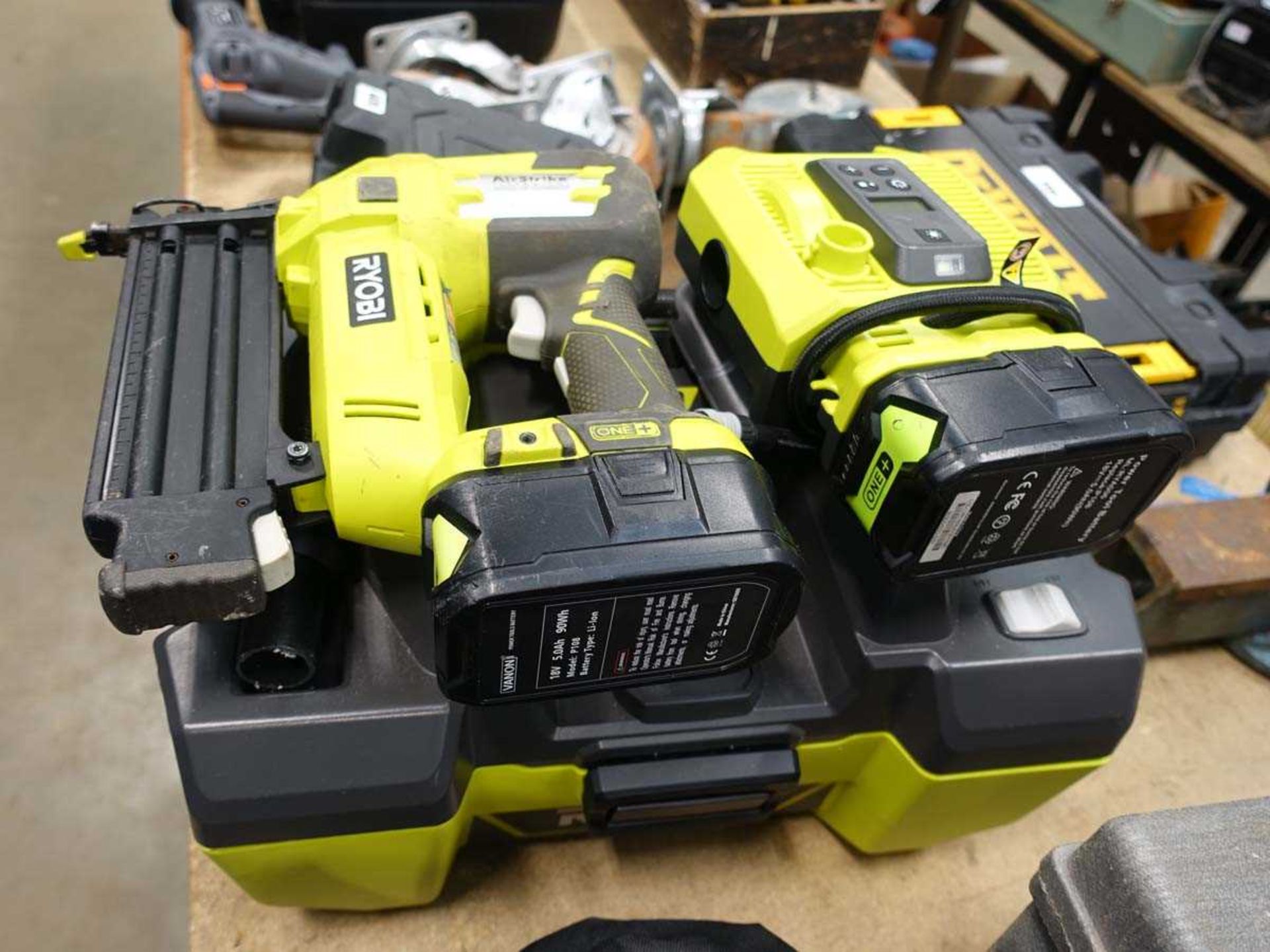 Ryobi wet and dry vacuum plus a Ryobi battery powered nail gun and a ...