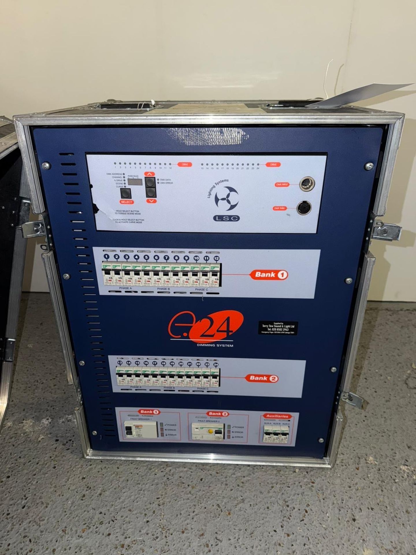 An LSC Dimmer E24 125A, 24 channel dimmer rack. 125A 3 phase plug ...